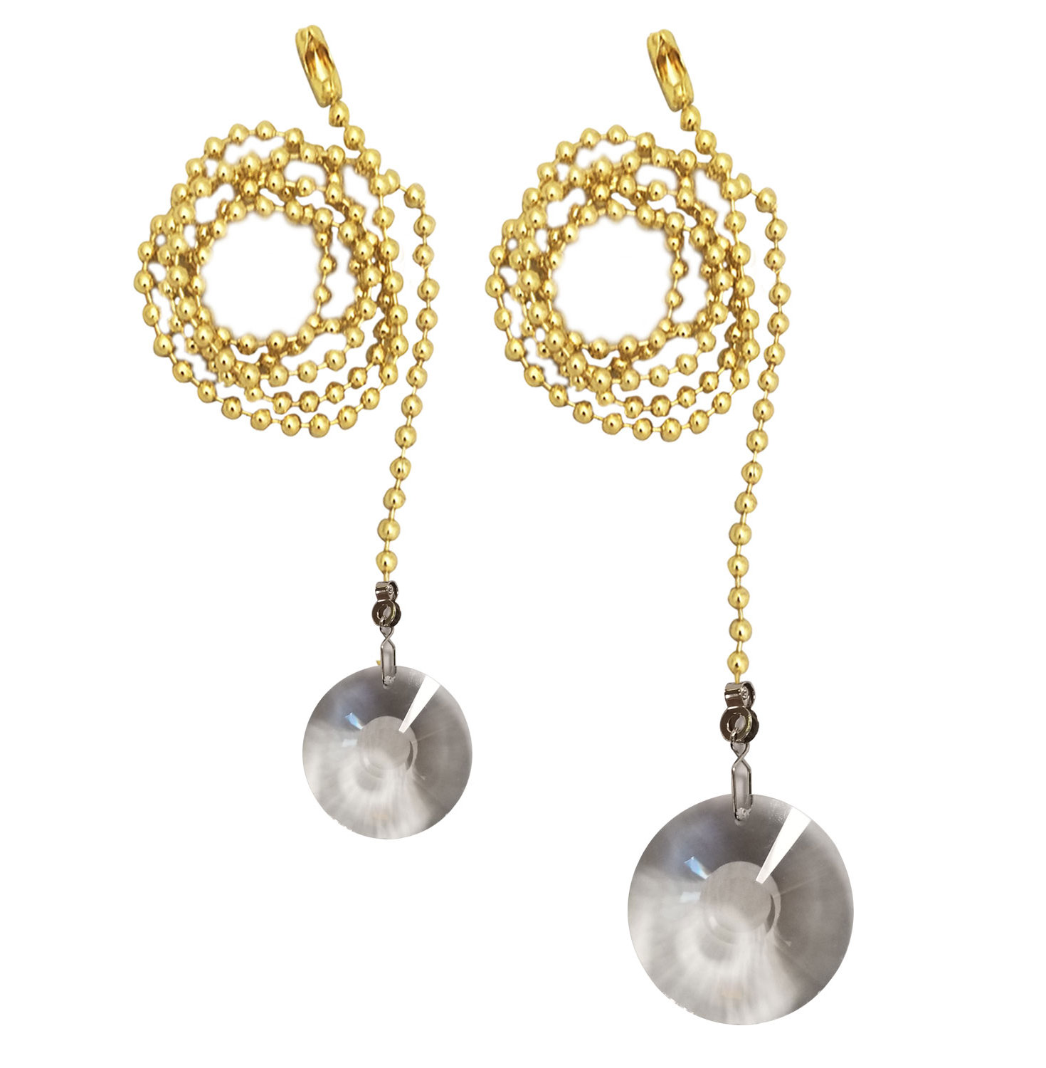 Royal Designs Sun Burst Design Crystal Faceted Ceiling Fan Pull Chains ...