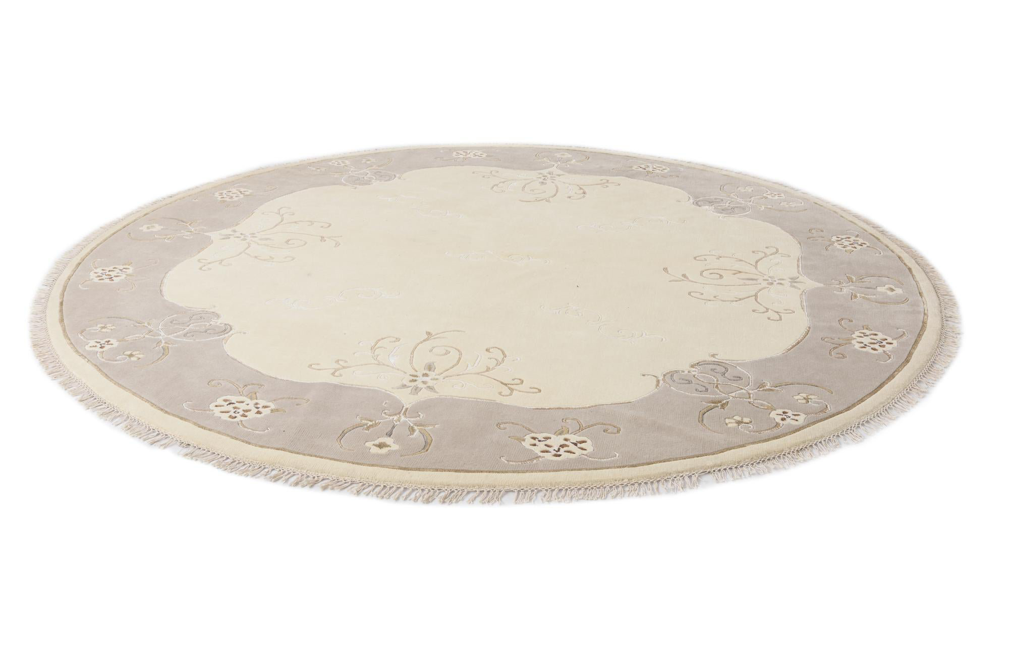 Isabelline 10 Ft Round Philip Beige Rug | Wayfair