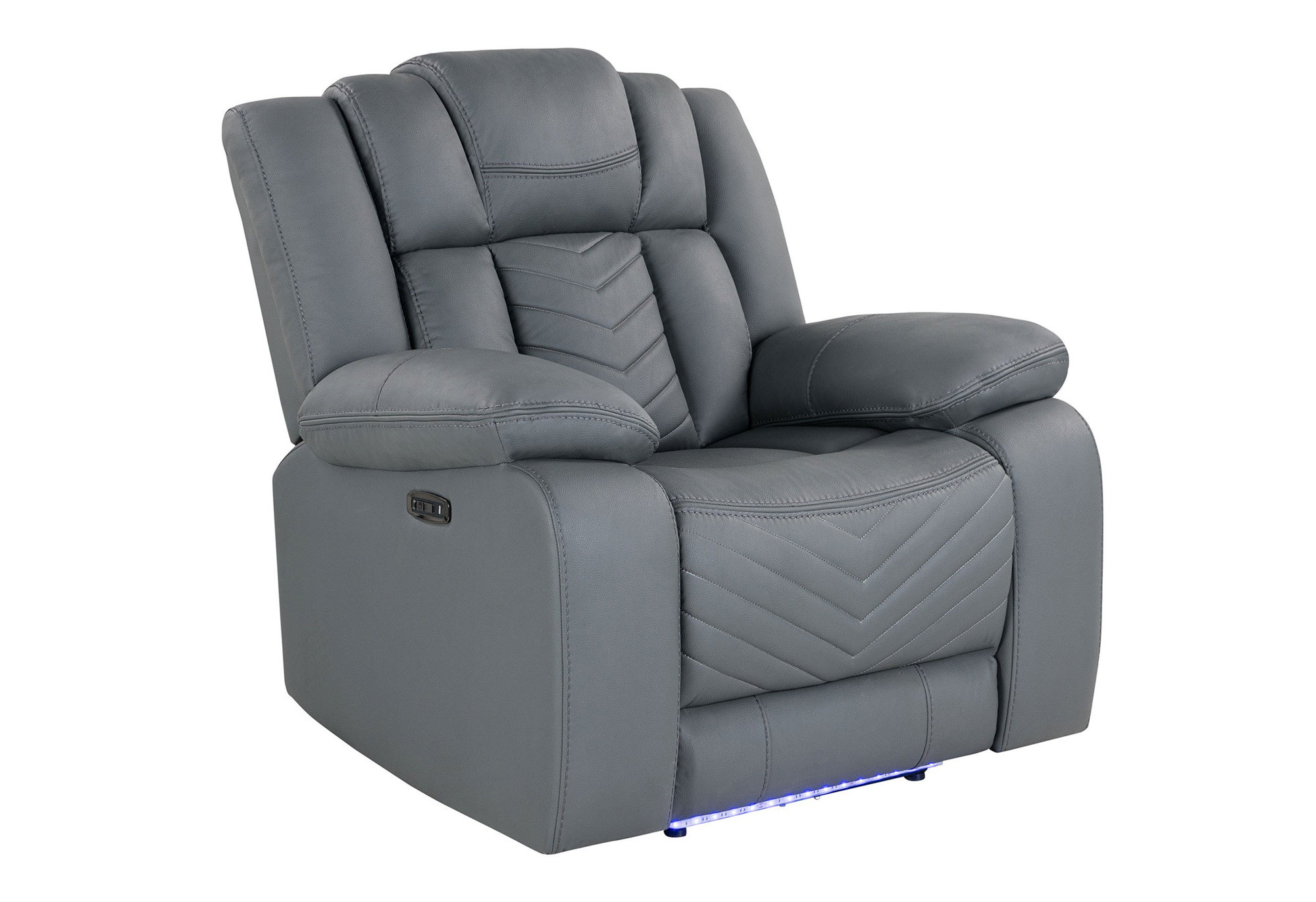 Ivy Bronx RAIZE GREY POWER RECLINER WITH LED | Wayfair