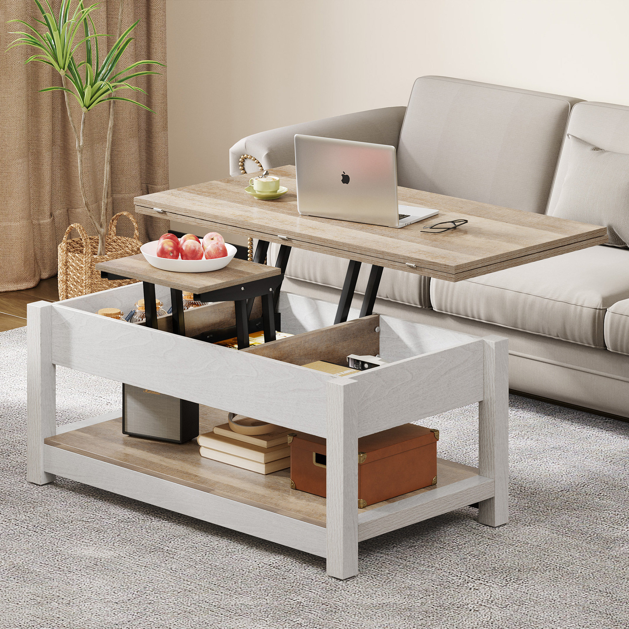 Wade Logan® Bojko Multi-Function Lift Top Coffee Table with Hidden ...
