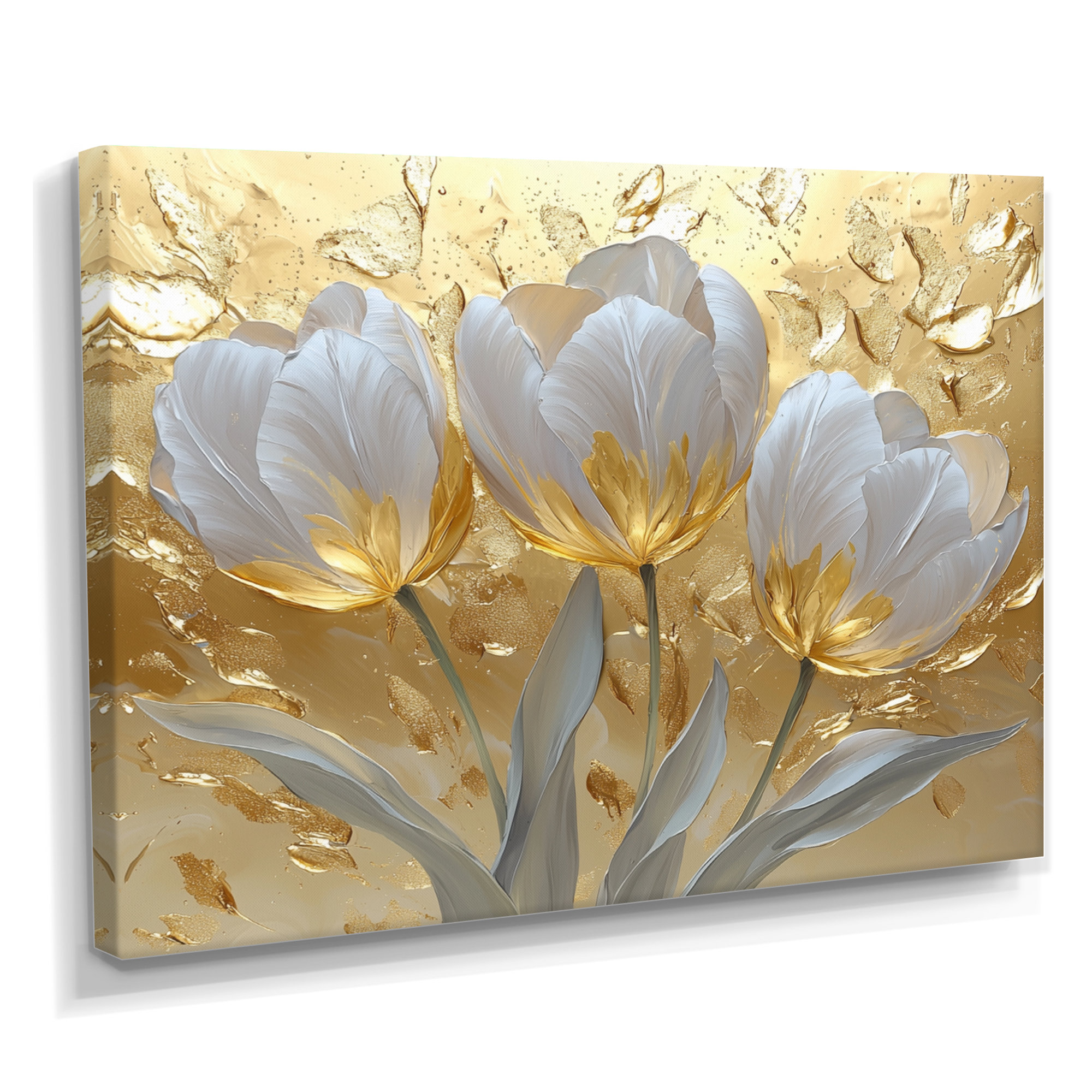 House of Hampton® Mouad Watercolors Goldern Tulips Bouquet Of Summer ...