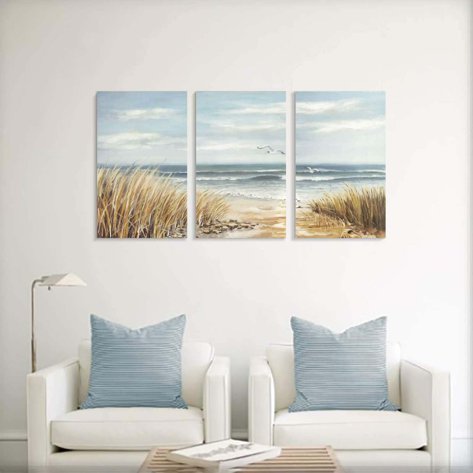 Beachcrest Home™ Abstract Beach Canvas Wall Art: Seashore Grasses ...