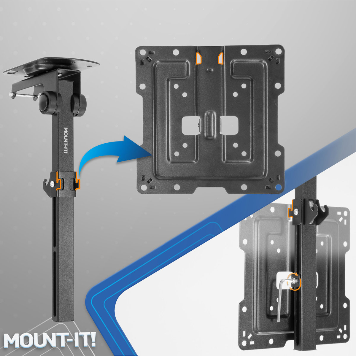 Mount-It Black Tilt Ceiling Mount Holds up to 44lbs & Reviews | Wayfair