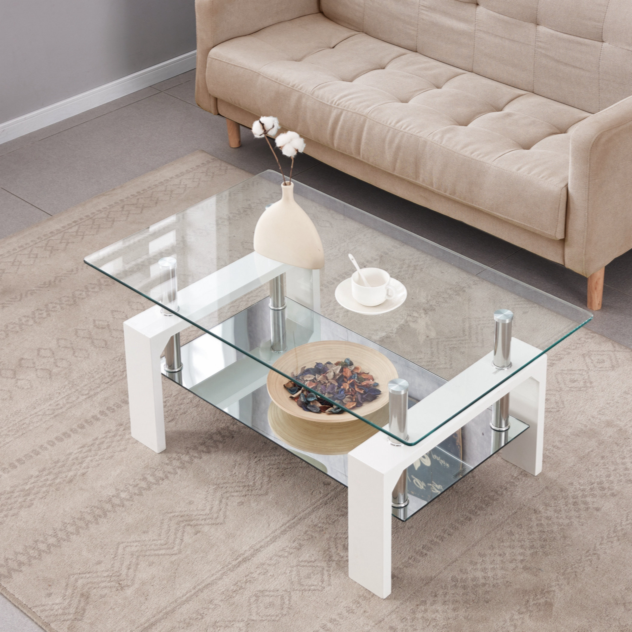 Wrought Studio Jakeal Glass Top Coffee Table - Wayfair Canada