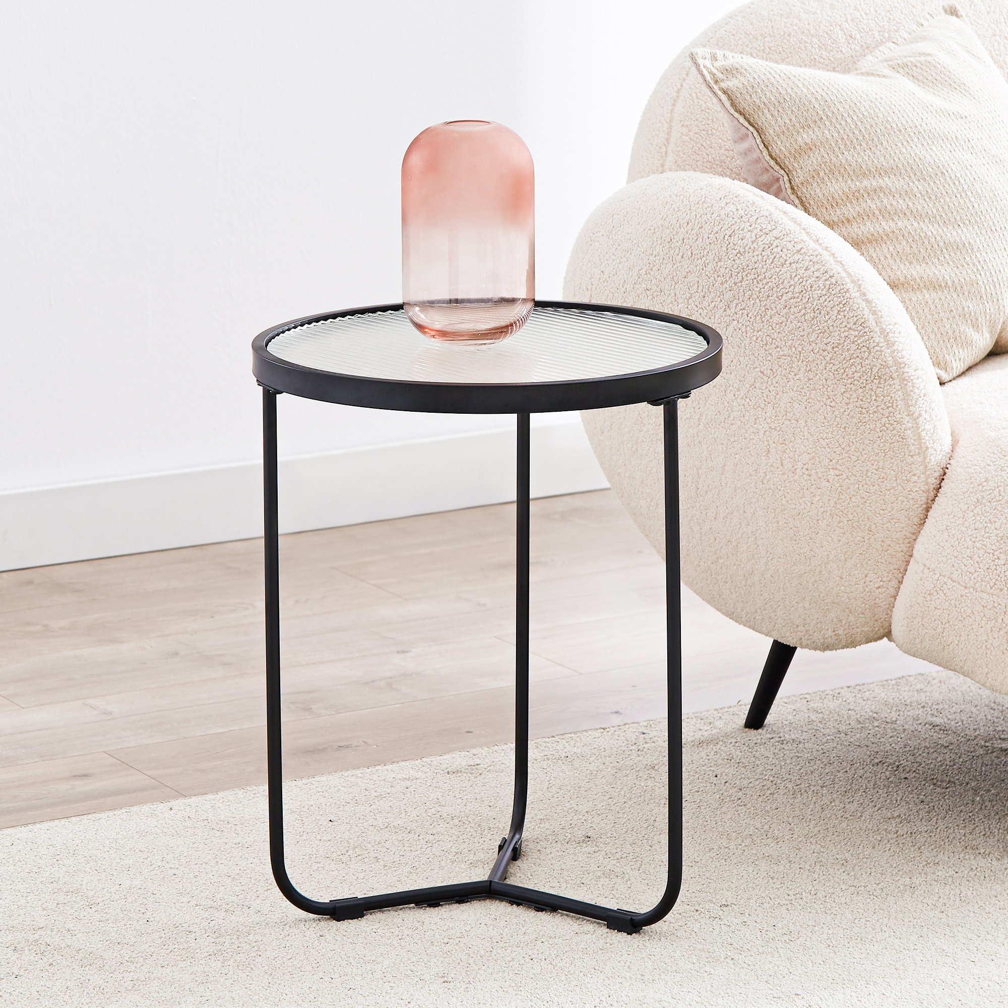 Ebern Designs Nathyn Glass 3 Legs End Table | Wayfair