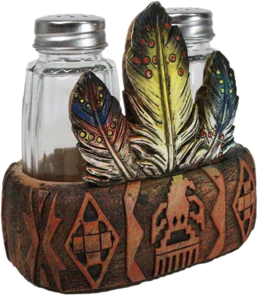 Union Rustic Southwestern Native American Indian Eagle Feathers Glass ...