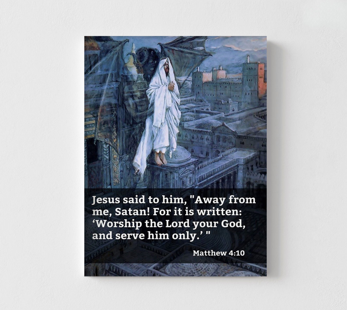 WeFrameArt Satan Tried To Tempt Jesus By James Tissot, Large Matthew 4: ...
