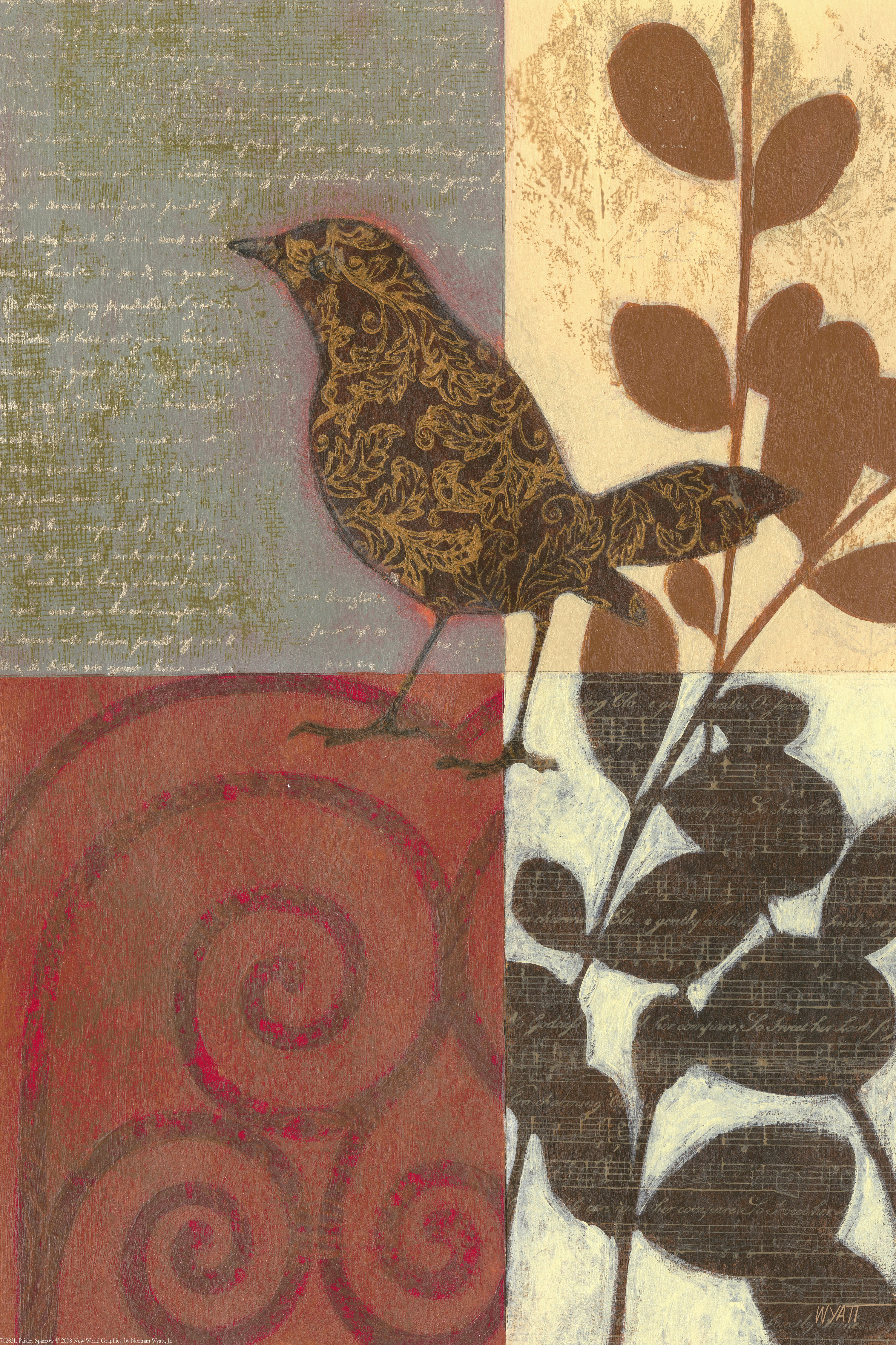 Rosalind Wheeler Paisley Sparrow - Wrapped Canvas Art Prints | Wayfair.ie