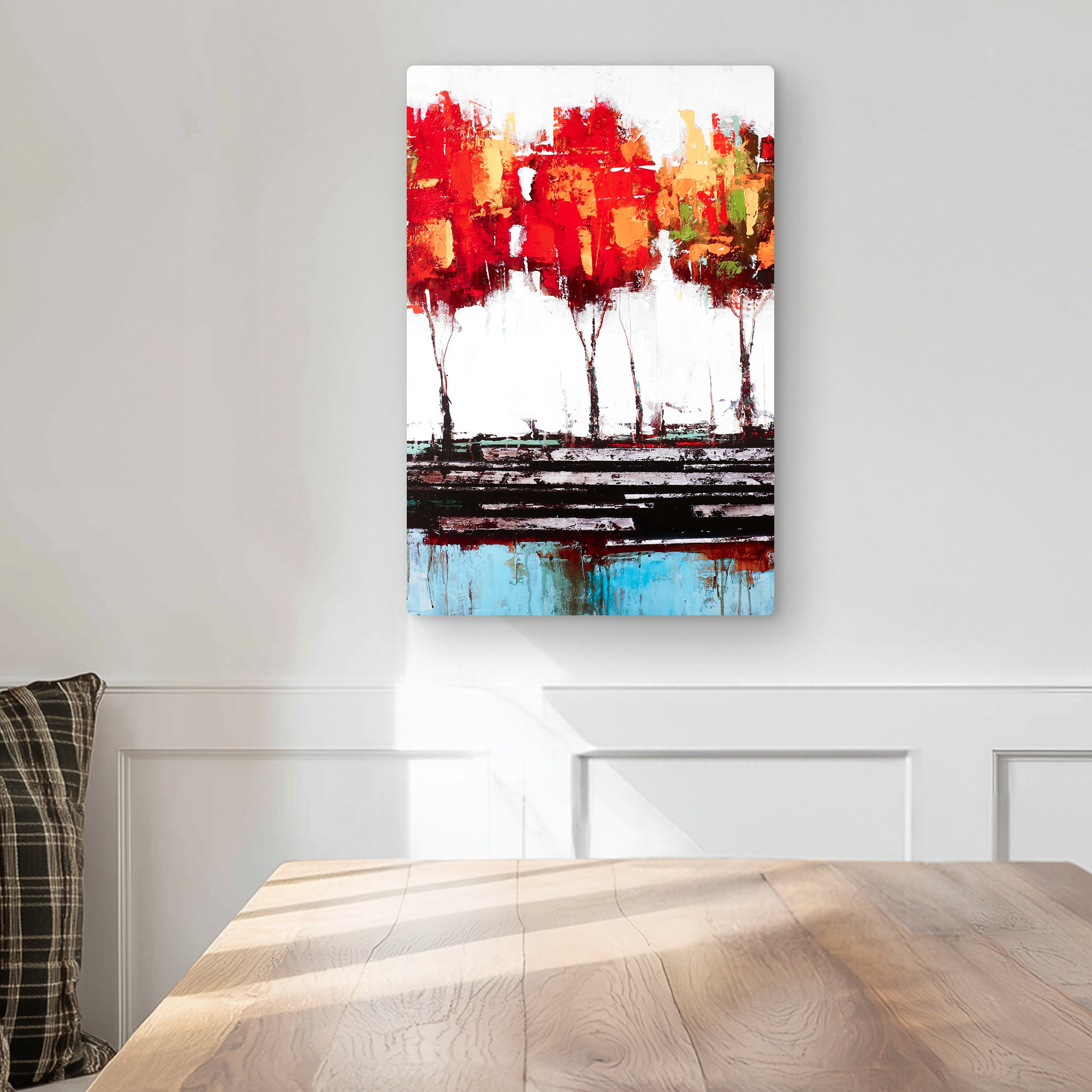 Lark Manor™ Abstract Industrial Style Trees - Orange Livingroom Metal ...