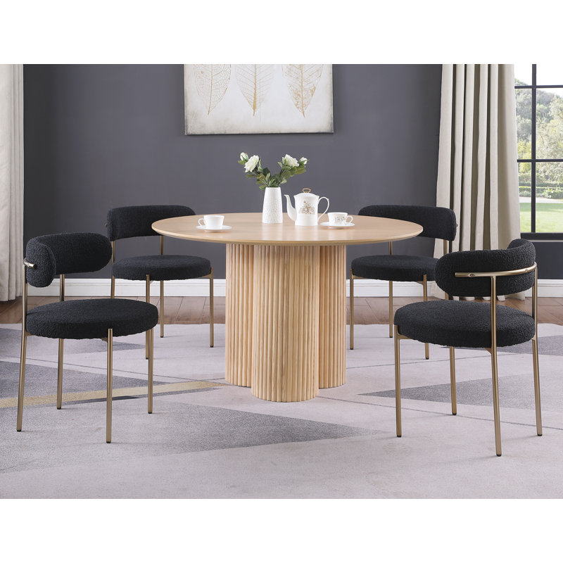 Latitude Run® Orlina 48 Inch Round Solid Wood Oak Dining Table | Wayfair