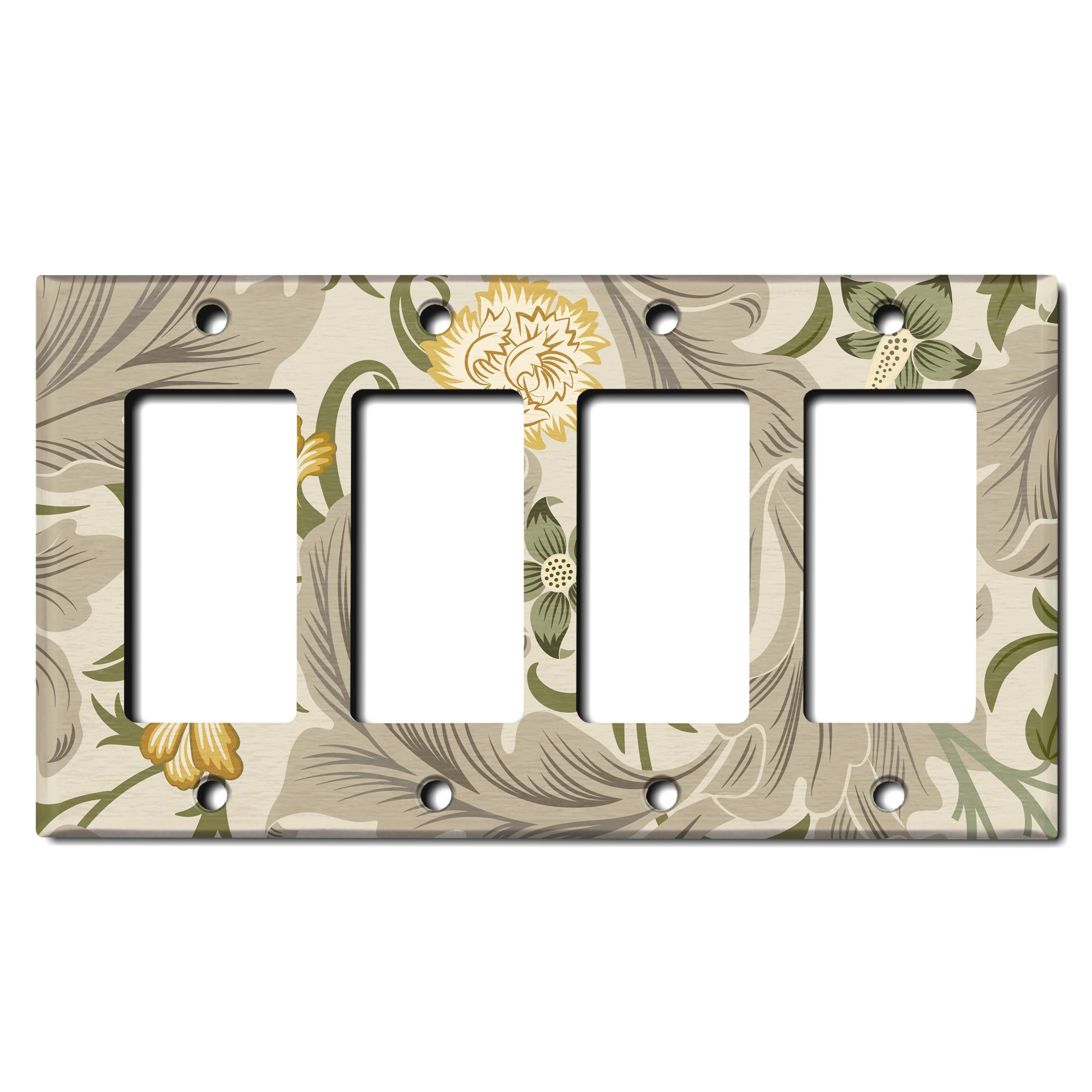 WorldAcc Flower 4-Gang Rocker Wall Plate | Wayfair