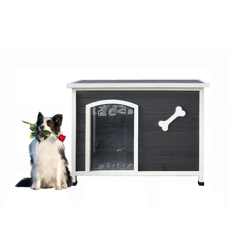 Ophelia & Co. Large Wooden Dog House, Outdoor Waterproof and Windproof ...
