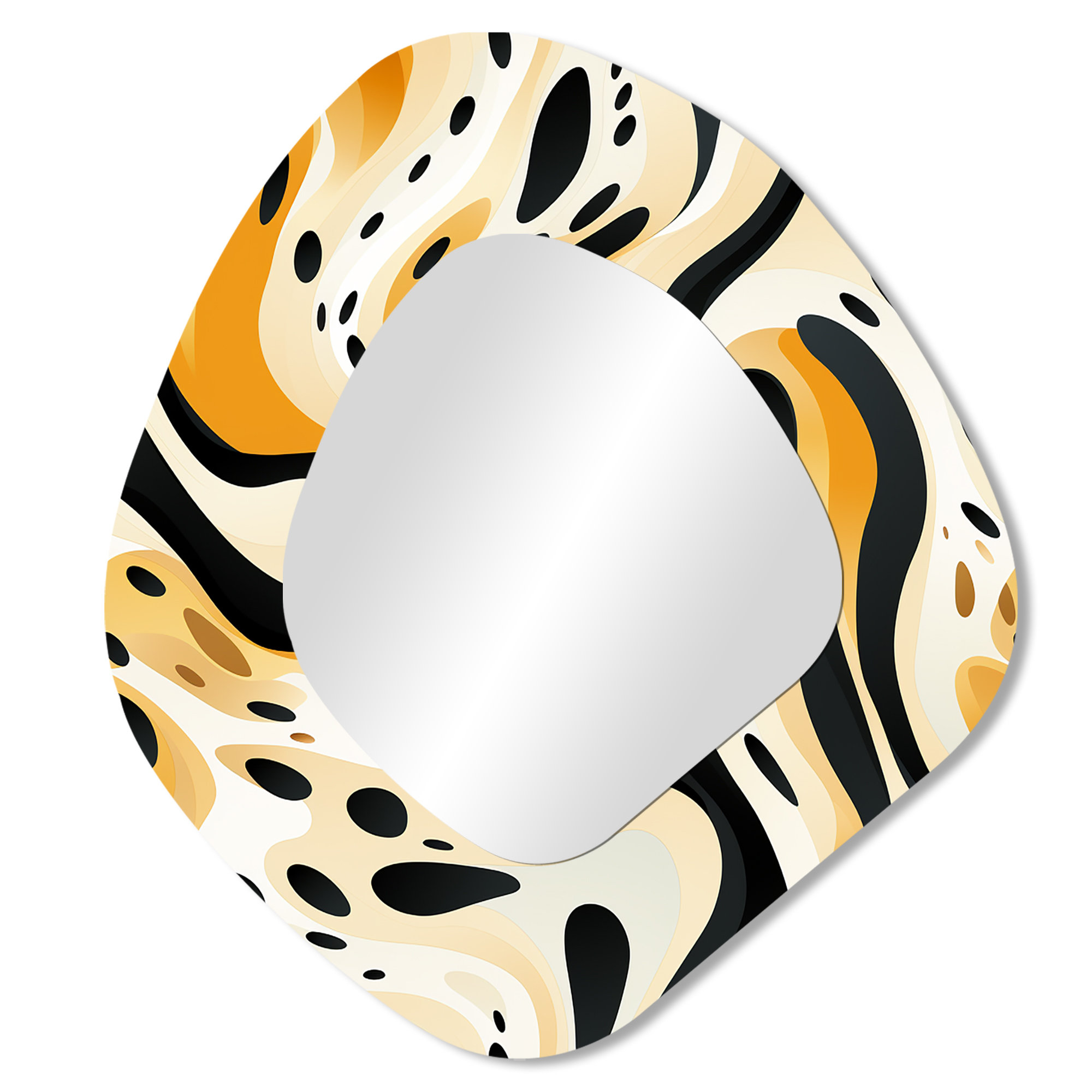 Design Art Orange And Black Modern Cheetah Print - Irregular Animal ...