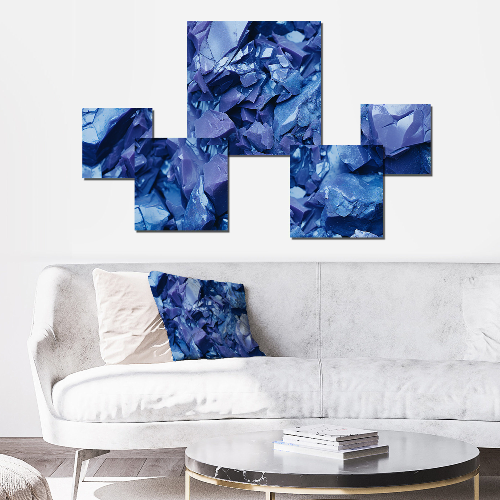 Ivy Bronx Abstract Purple Geometric Gems I - Geometric Square Wall Art ...