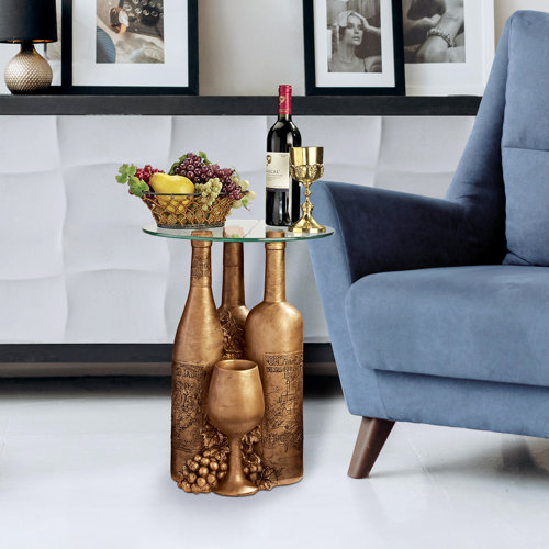 Design Toscano Wine and Dine Sculptural End Table & Reviews | Wayfair