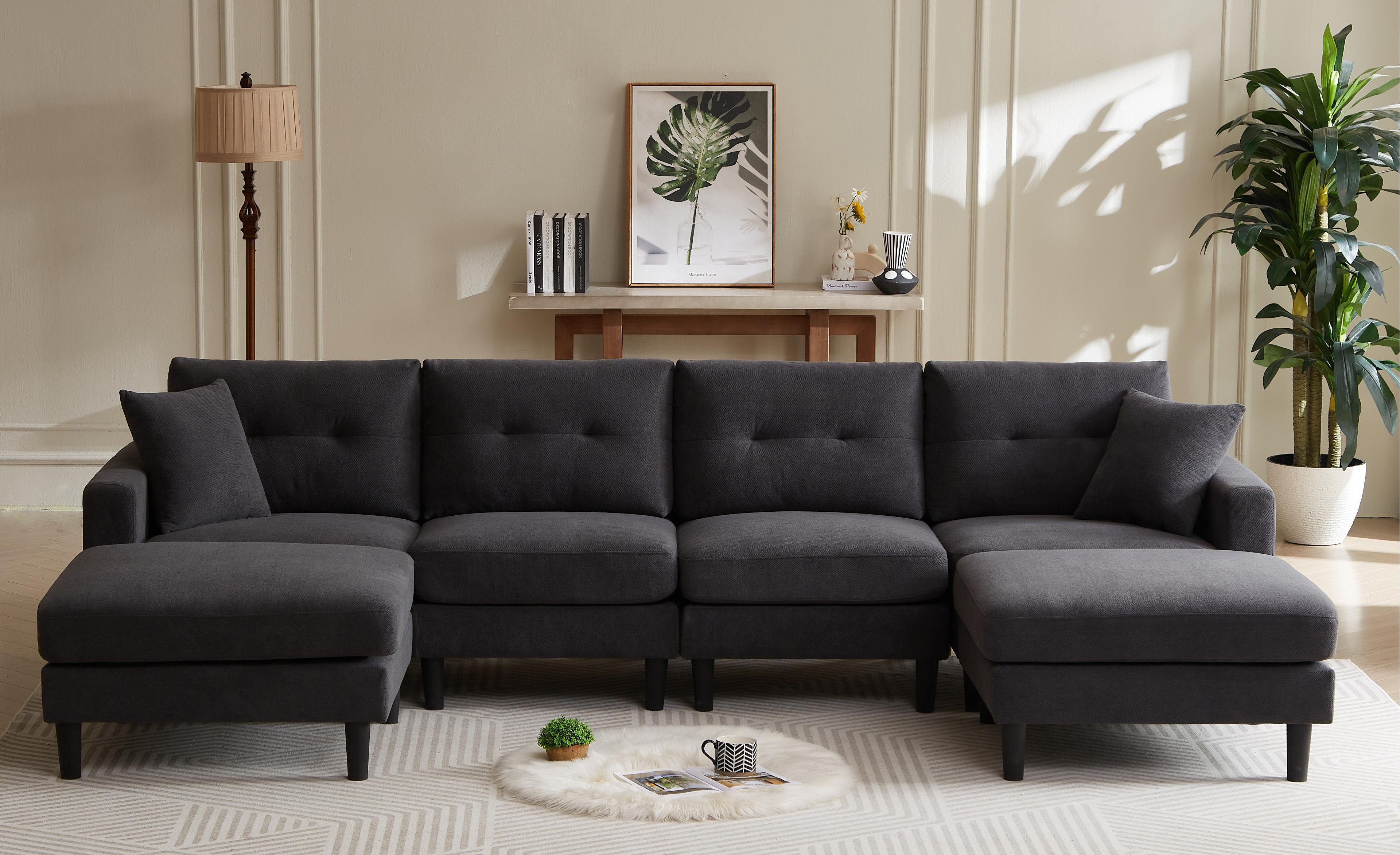 Latitude Run® Holdren 122.5" 6-Piece Modular Sectional Sofa With ...