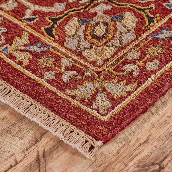 Alcott Hill® Kondo Hand-Knotted Wool Red Area Rug | Wayfair