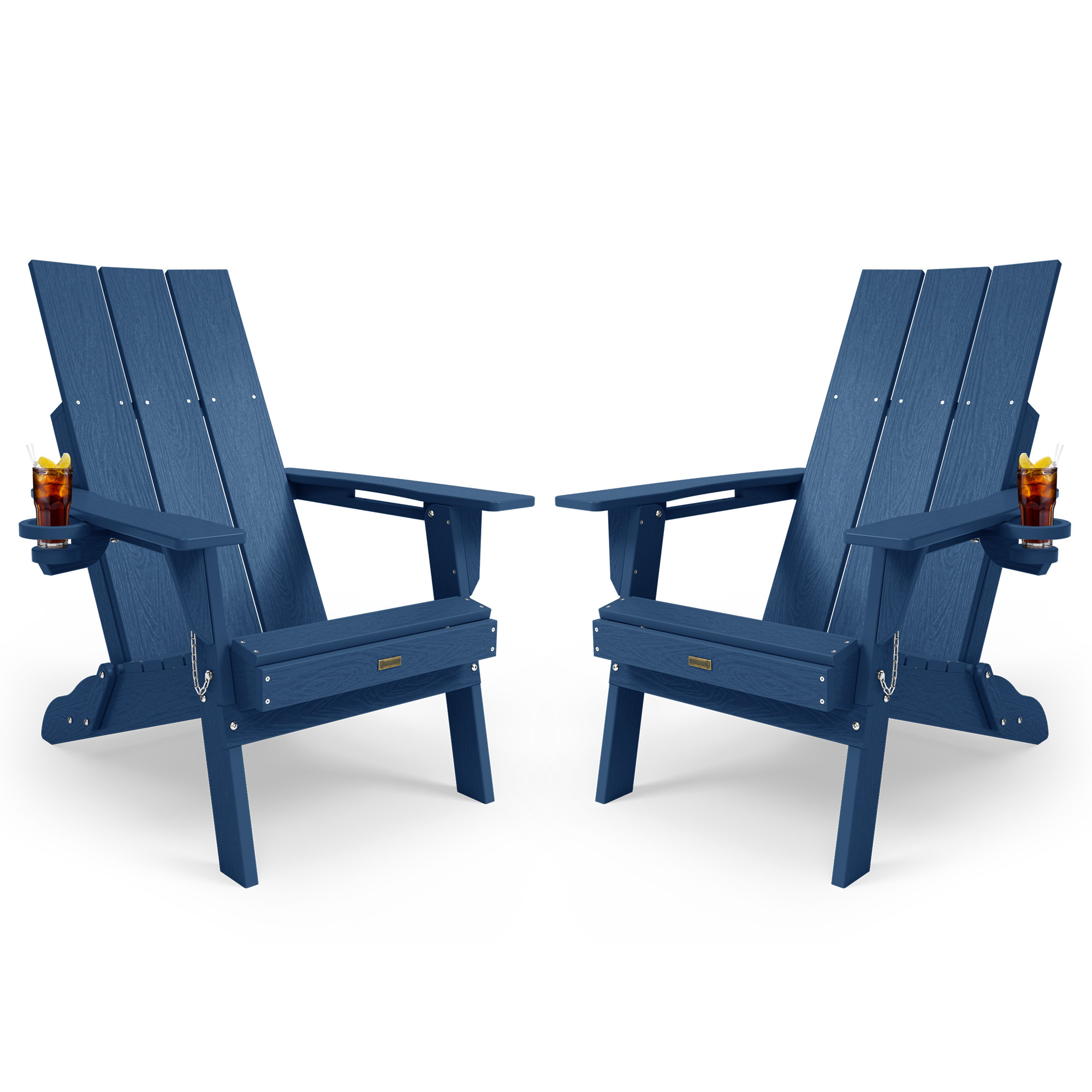 Rosecliff Heights HDPE Folding Plastic Outdoor Adirondack Chairs With ...