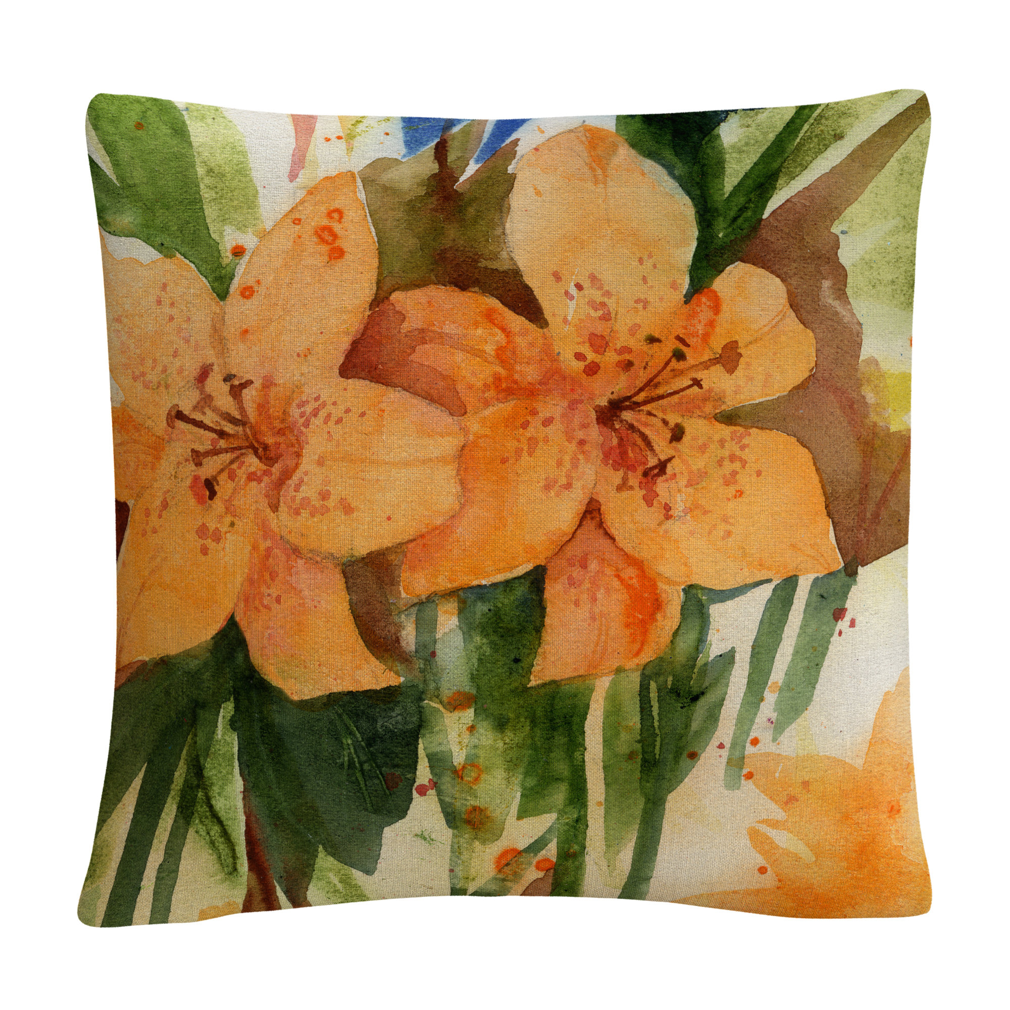 Trademark Fine Art Sheila Golden Tiger Lilies Decorative Throw Pillow ...