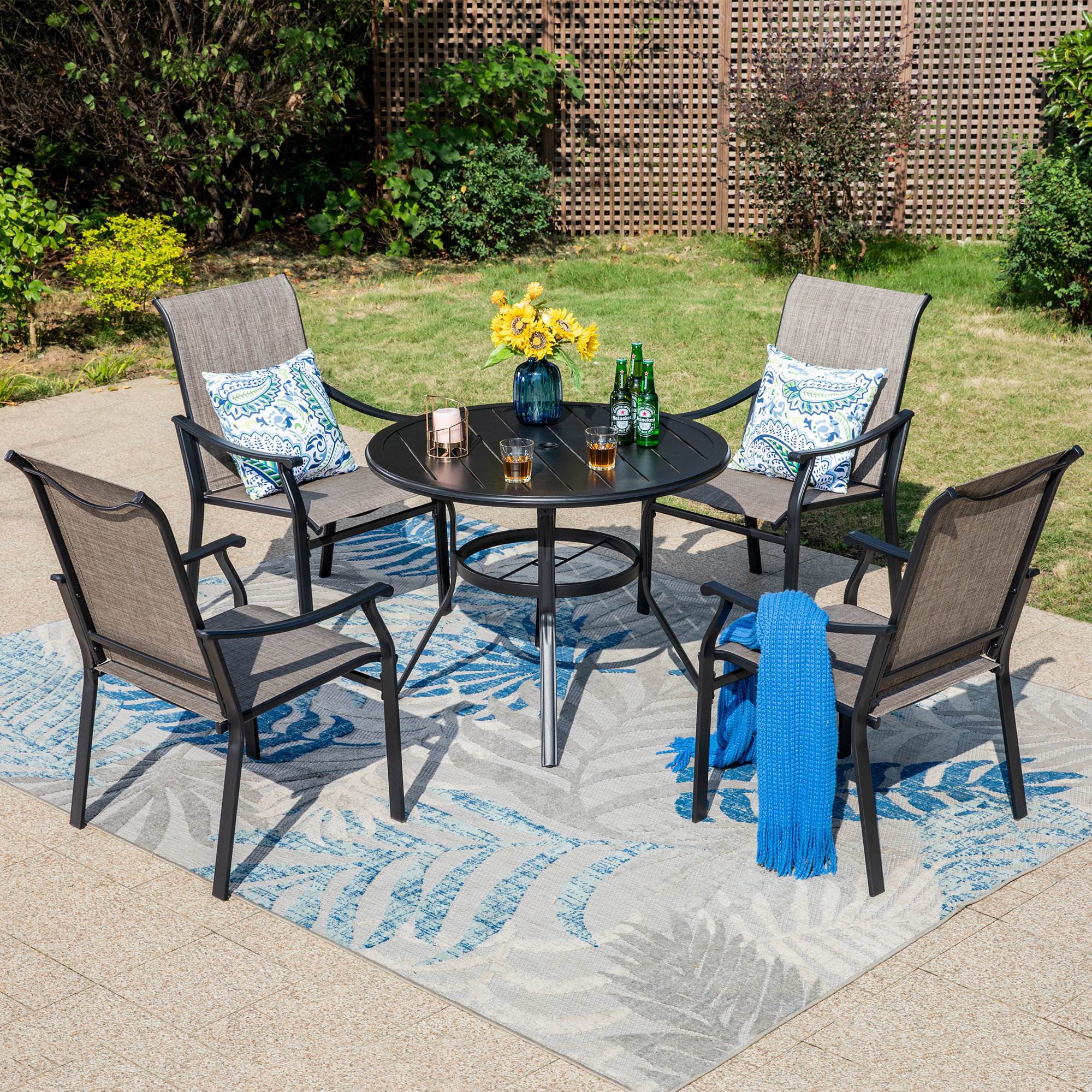 Wildon Home® Basima Round 4 - Person 38" Long Dining Set & Reviews ...