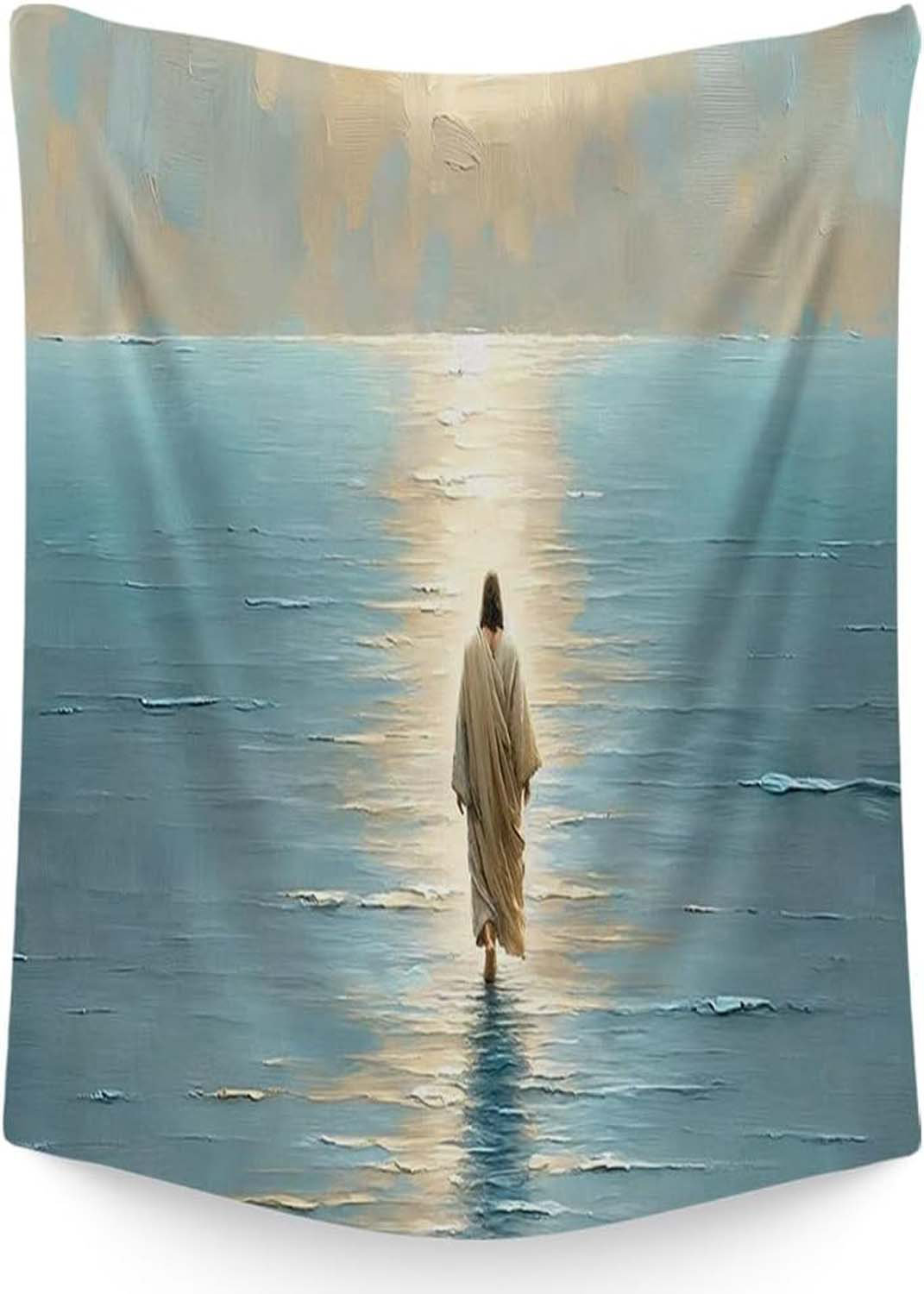 Latitude Run® Jesus Tapestry,Jesus Walking In The Water Tapestry ...