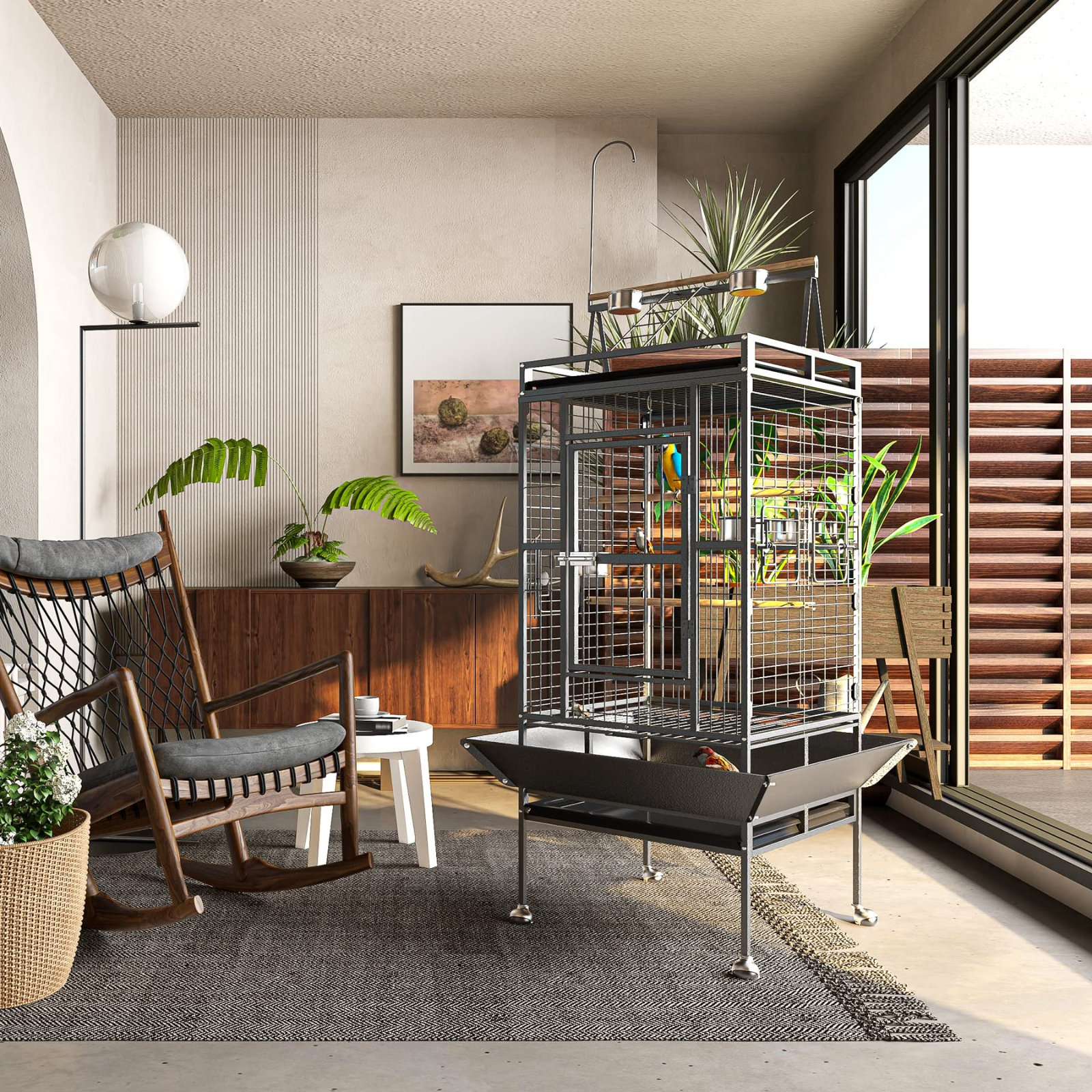 Tucker Murphy Pet™ Bird Flight Cages with Rolling Stand & Bottom Tray ...