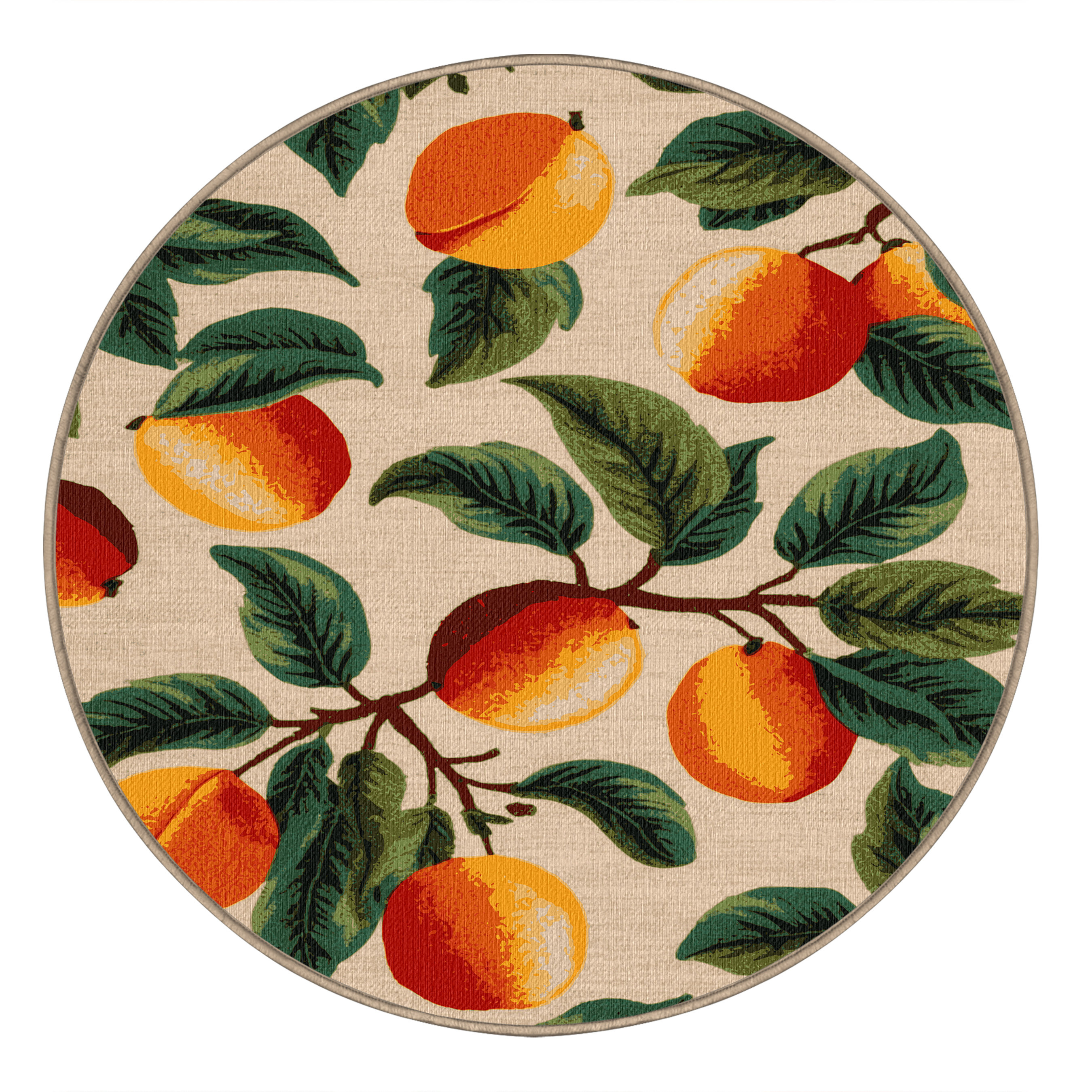 One Allium Way® Washable Nectarine Fruits Area Rug | Wayfair