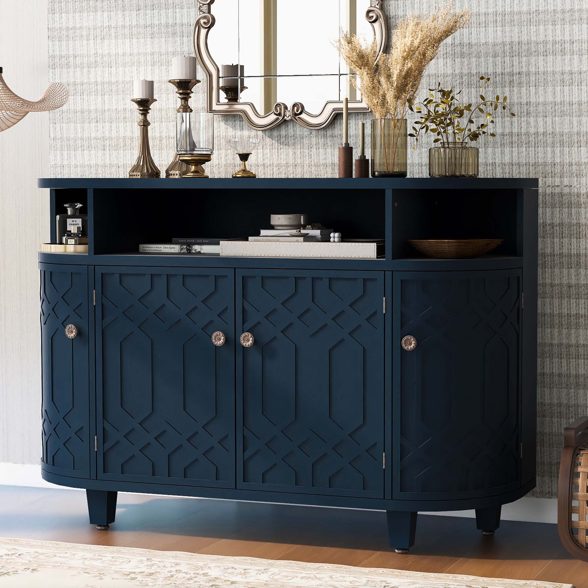 Lark Manor™ Curved Design Storage Cabinet | Wayfair