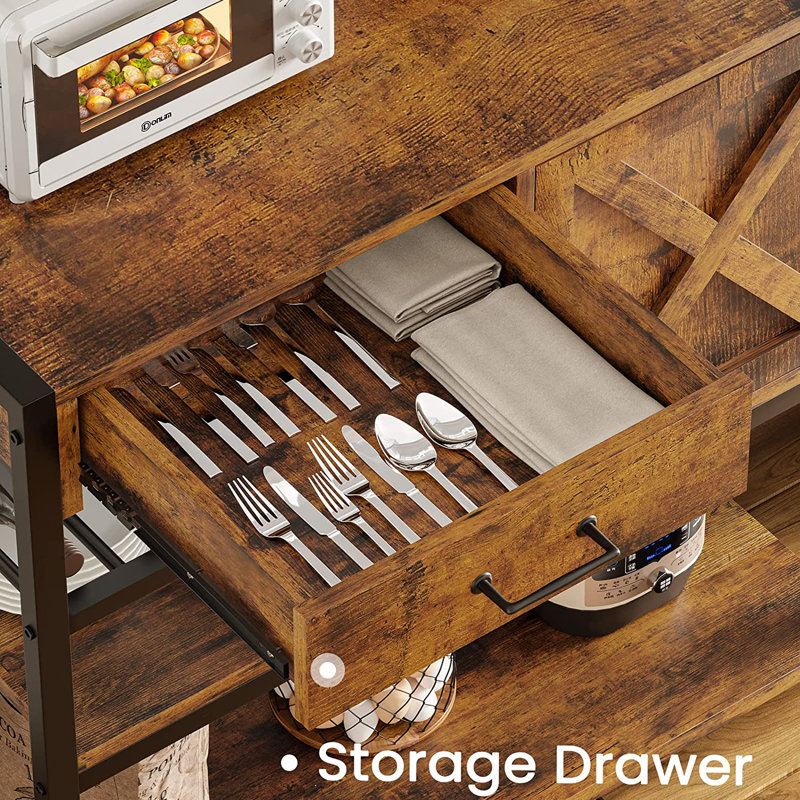 17 Stories Tierone Baker''s Rack, Coffee Bar Cabinet, Farmhouse ...