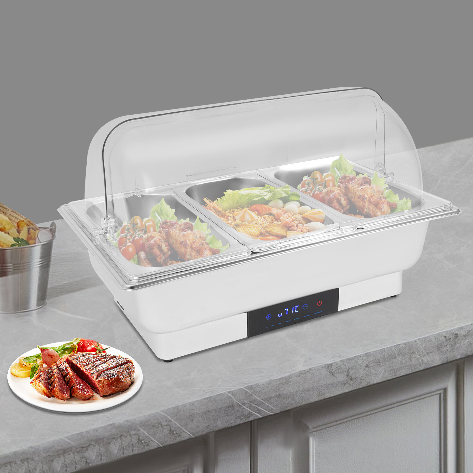 Mint Pantry Electric Stainless Steel Heating Touch-Controlled Food ...
