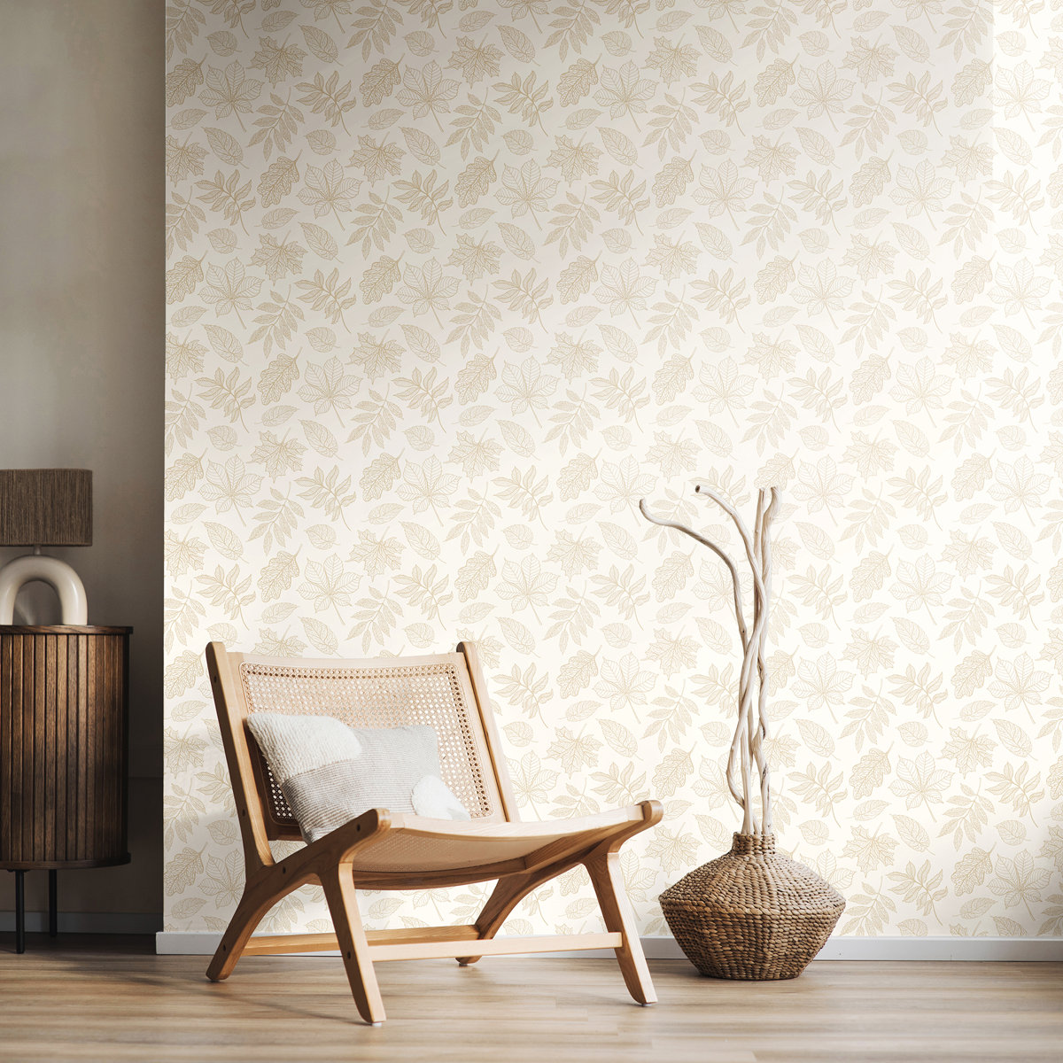 Lark Manor Leaf Silhouette - Oatmeal | Wayfair.co.uk