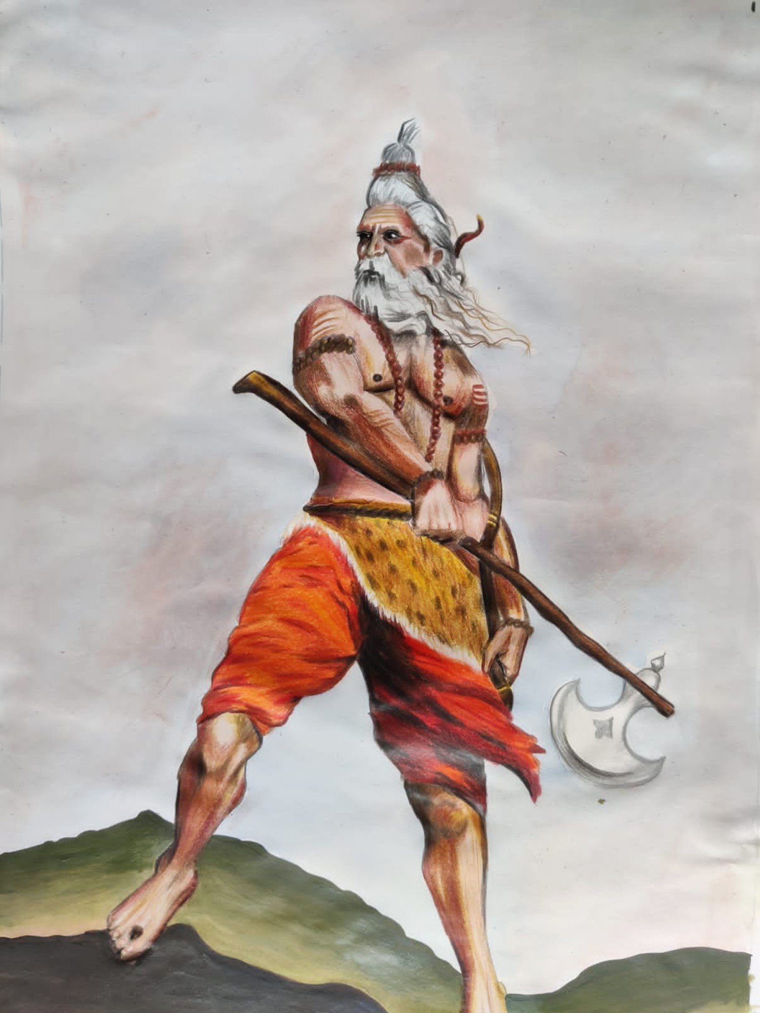 Canora Grey Lord Parashurama Sketch Painting by Asha Gami | Pencil ...
