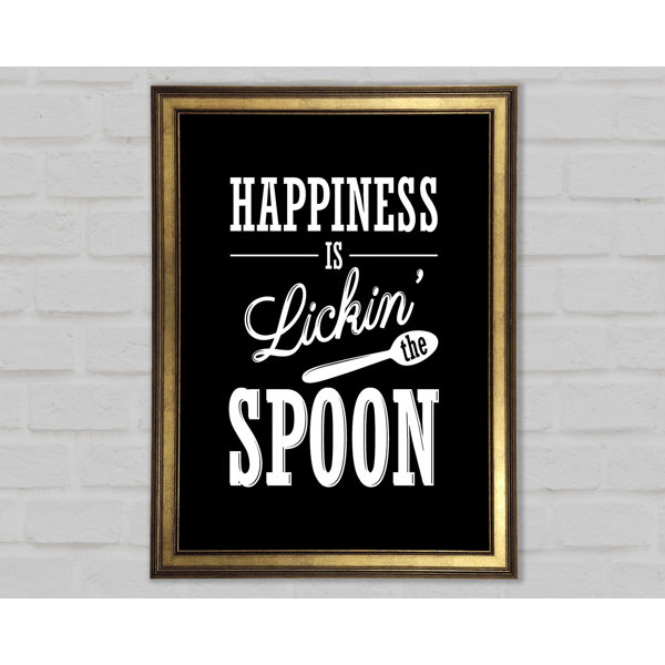 Happy Larry Happiness Is Lickin The Spoon Framed Print | Wayfair.co.uk