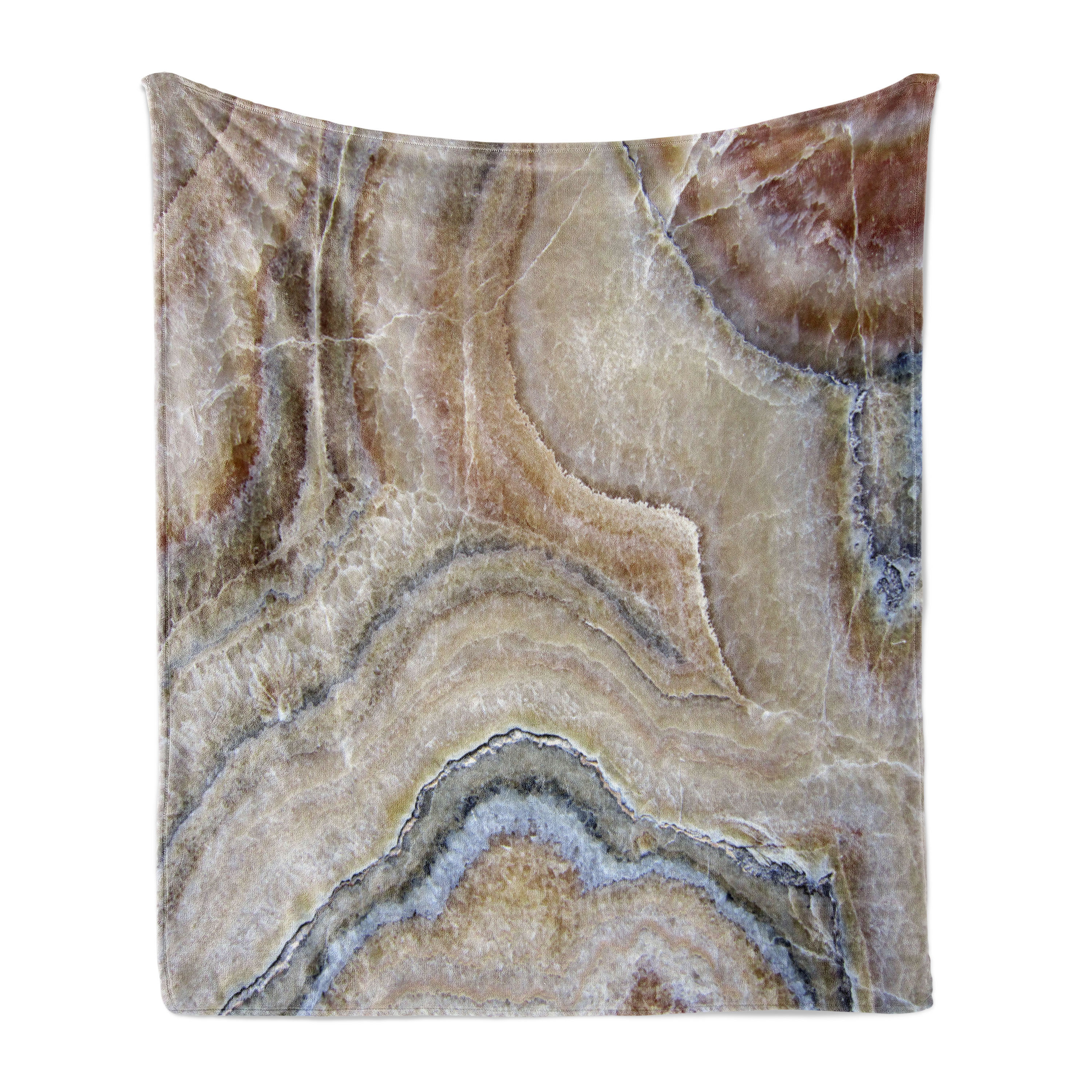 Ambesonne Marble Print Fleece Throw Blanket Surreal Onyx Surface ...