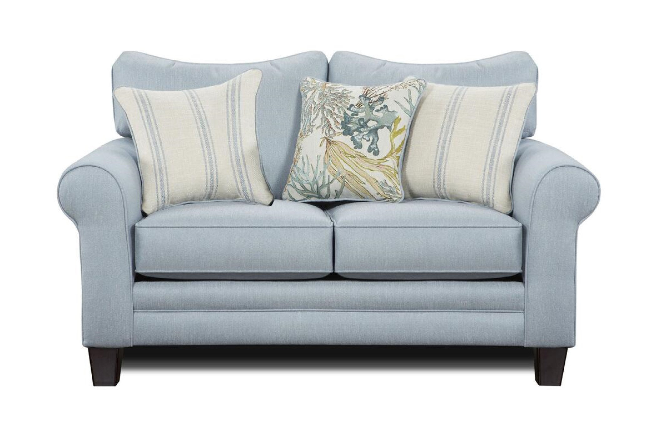 Dovecove Desousa 65" Rolled Arm Loveseat with Reversible Cushion ...