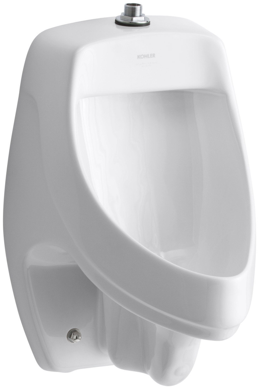 Kohler Dexter Siphon-Jet Wall-Mount 1/2 GPF Urinal with Top Spud ...