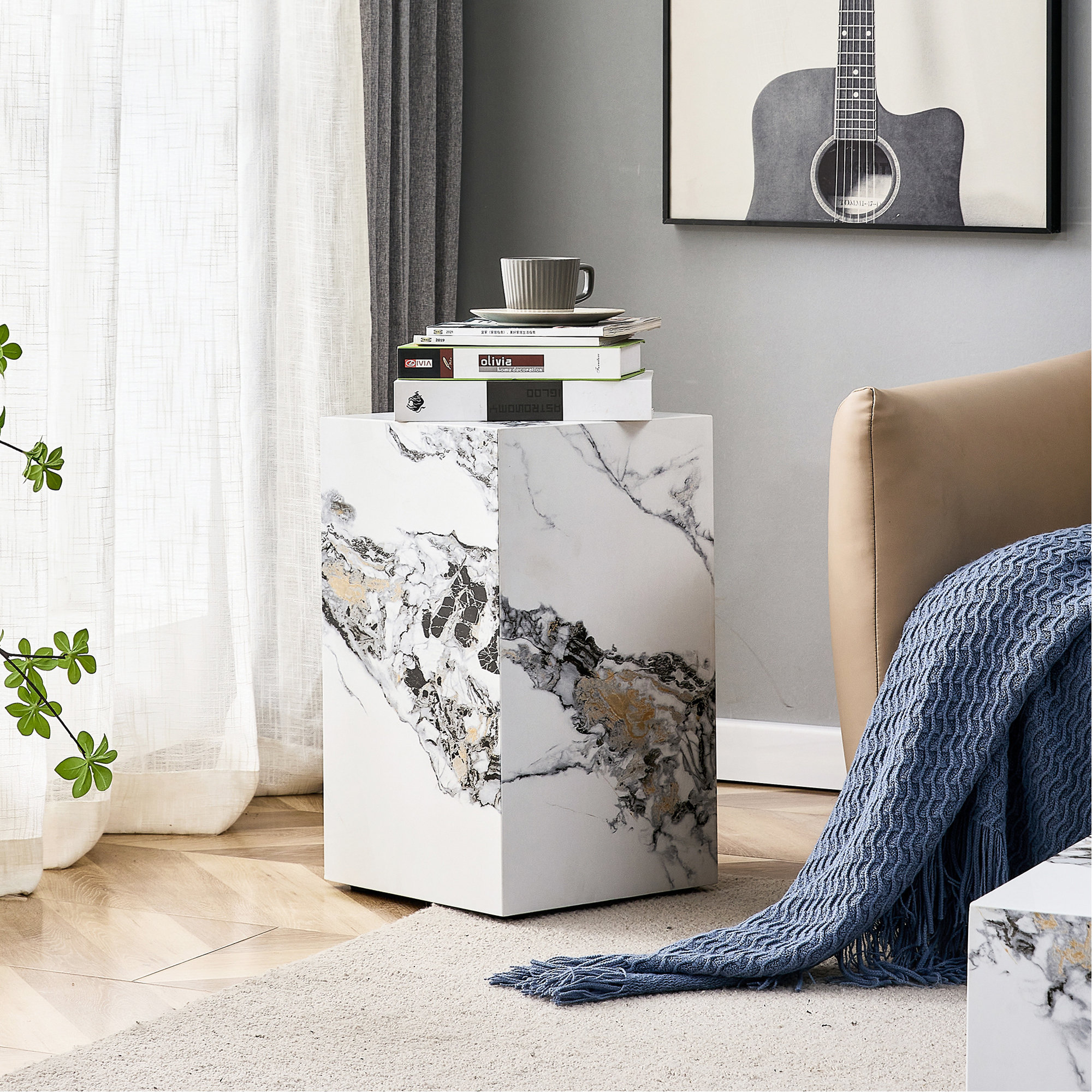 Ivy Bronx Modern Cube Texture Coffee Table, Ideal for Home Decoration ...