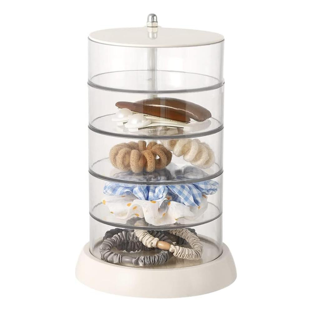 Latitude Run® Clear Rotable Box,5-Layer Jewelry Storage Box With Lid ...