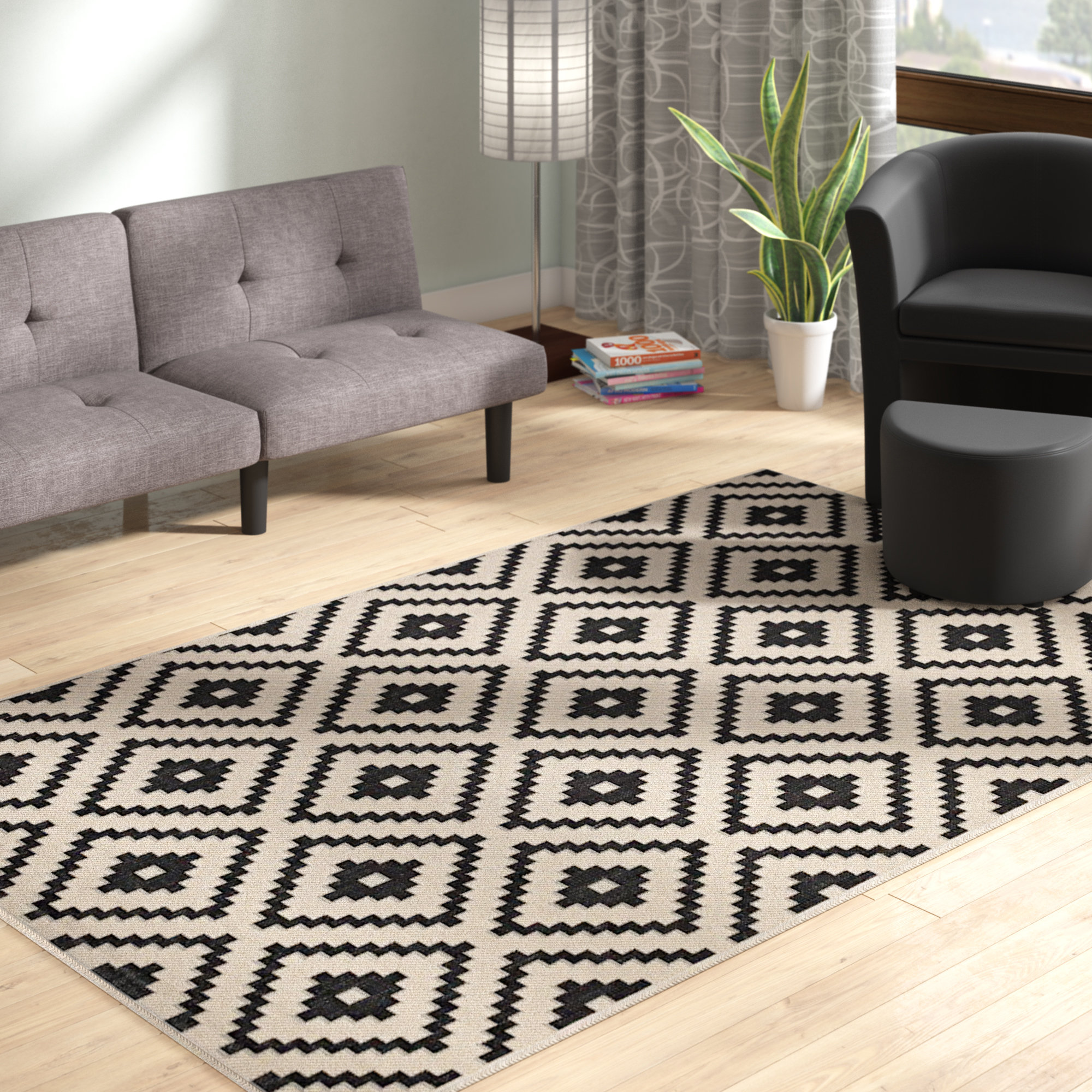 Modway Perplex Geometric Diamond Trellis Indoor and Outdoor Area Rug ...
