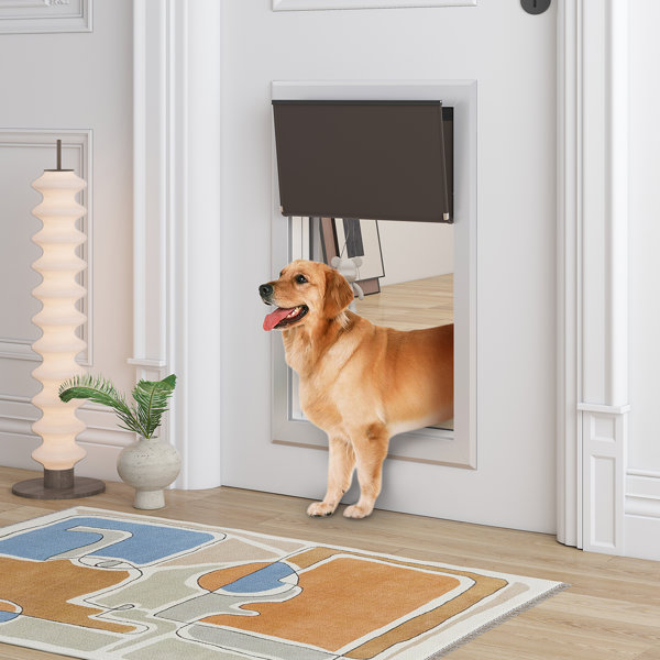 TABU Aluminum Door Mounted Pet Door, Single Automatic Closing Magnetic ...