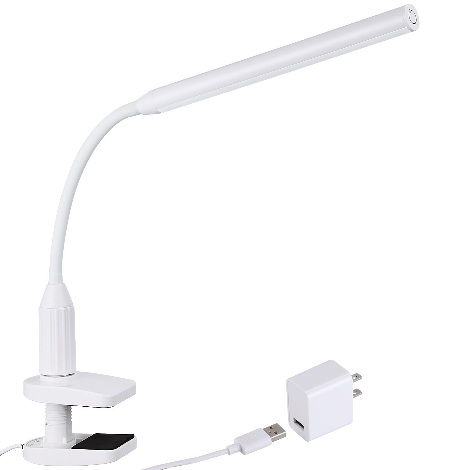 Latitude Run® Flexible Study Clamp Lamp USB Powered Dimmable Touch ...