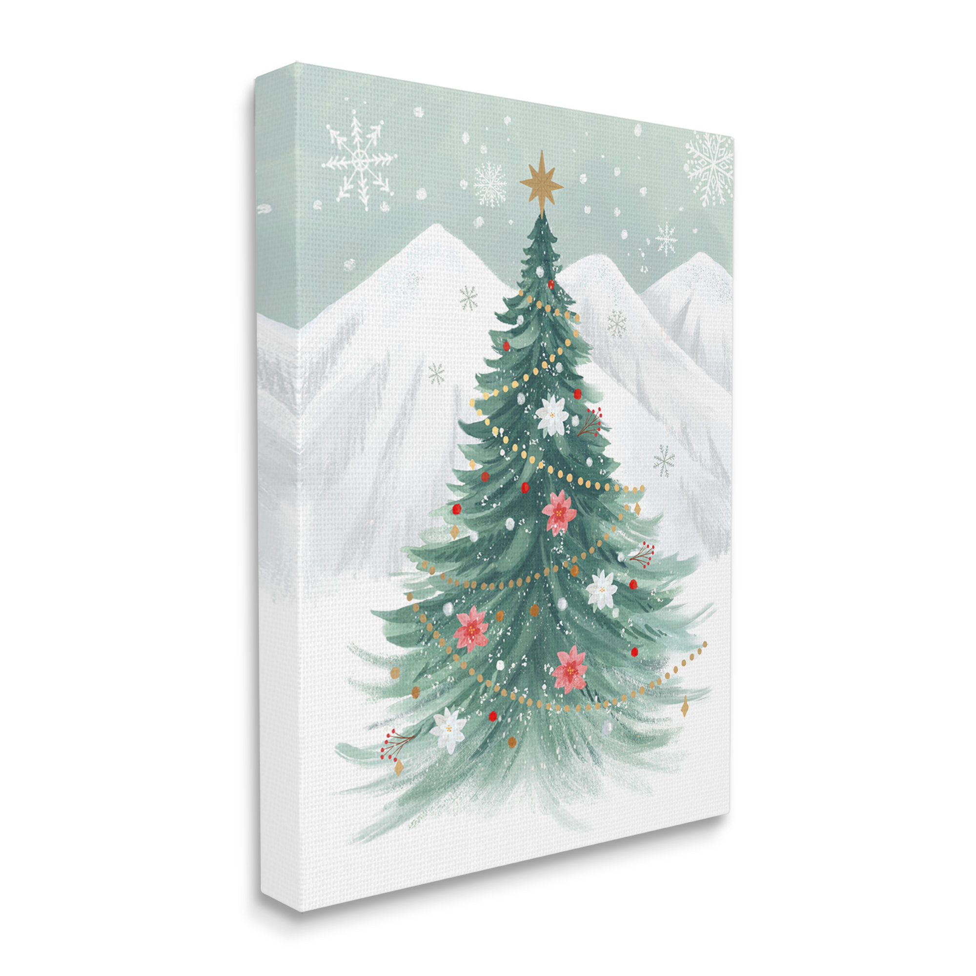 The Holiday Aisle® Subtle Christmas Tree In Snow On Canvas by Sharon ...