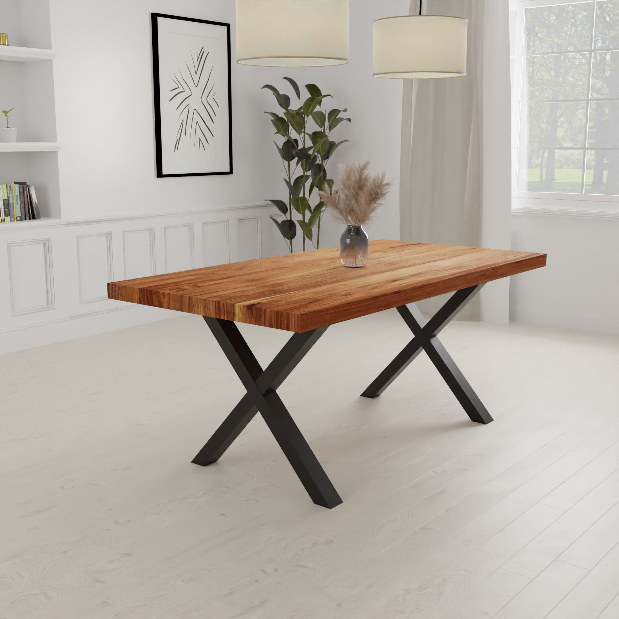 Union Rustic Grau 70" Straight Edge Acacia Dining Table & Reviews ...