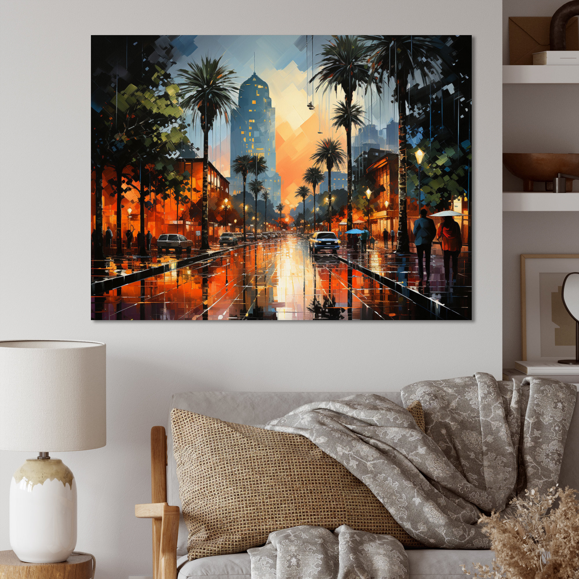 Red Barrel Studio® Palm Trees Urban Miami I On Canvas Print | Wayfair
