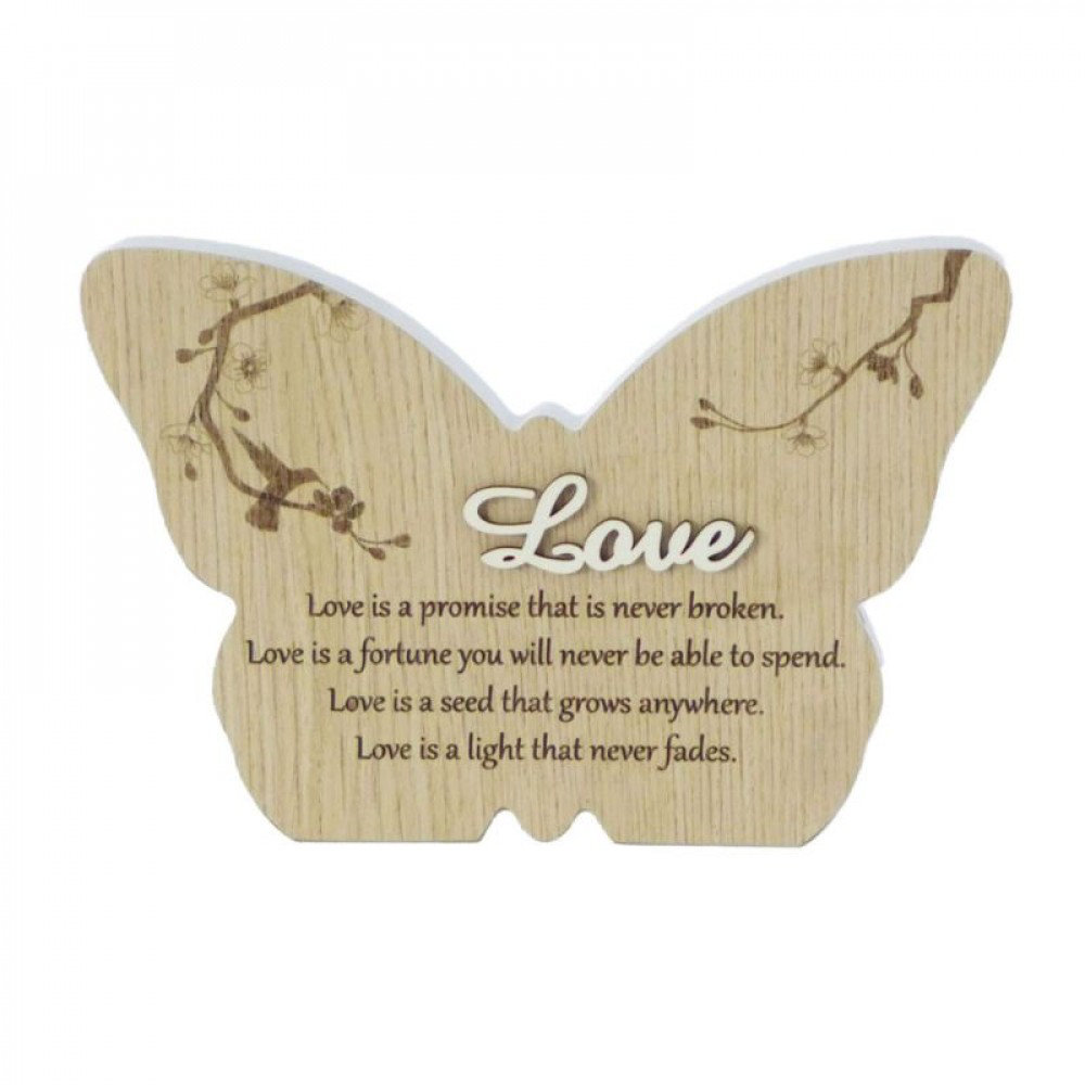 Trinx Love- Butterfly Shape With Saying Block Sign - Wayfair Canada