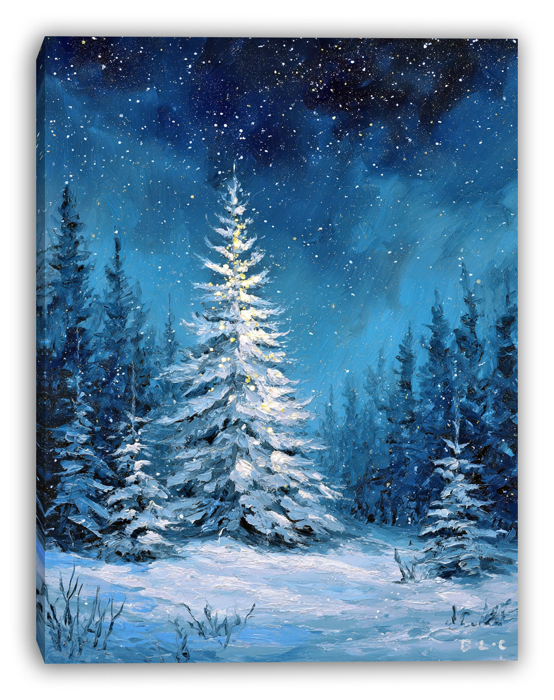Union Rustic Silent Night Snowfall – Illuminated Winter Forest Wrapped ...