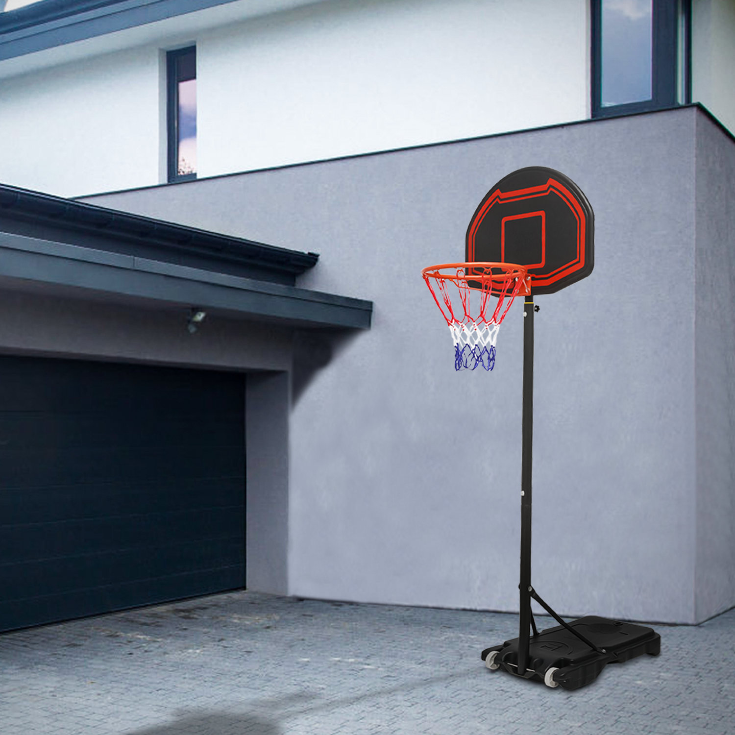 Magshion Portable Basketball Hoop System Adjustable Height 5Ft To 7Ft ...