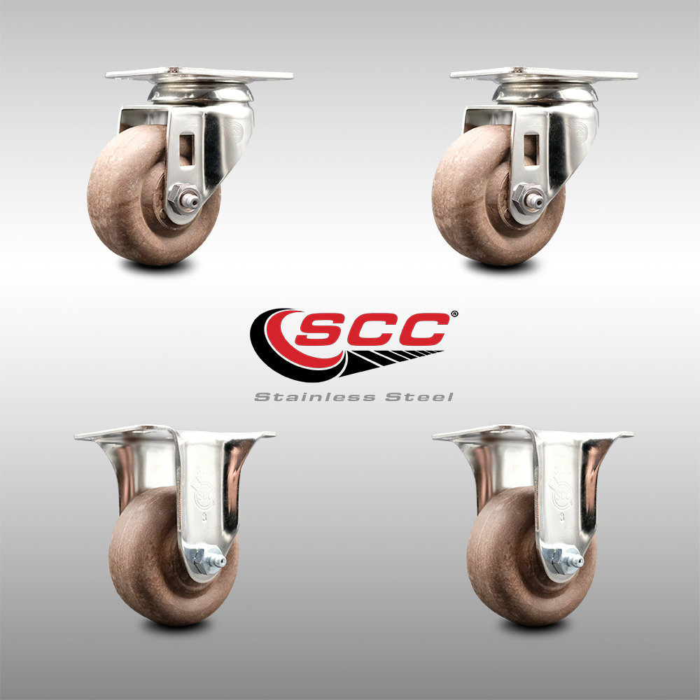 Service Caster 4 Piece High Temp Glass Filled Nylon Caster Set | Wayfair