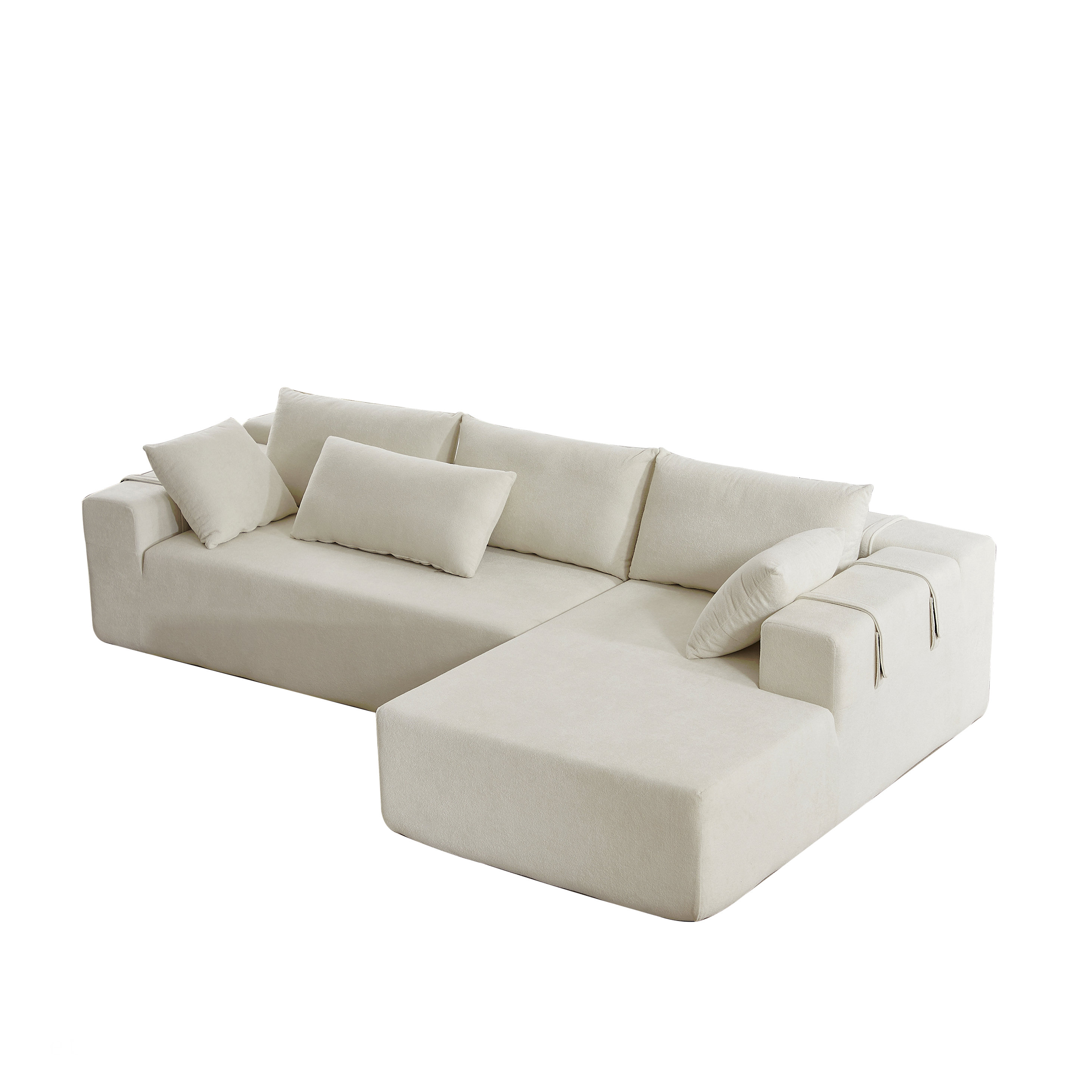 Ebern Designs Modern Chenille Upholstered Sectional Sofa Couch Set ...