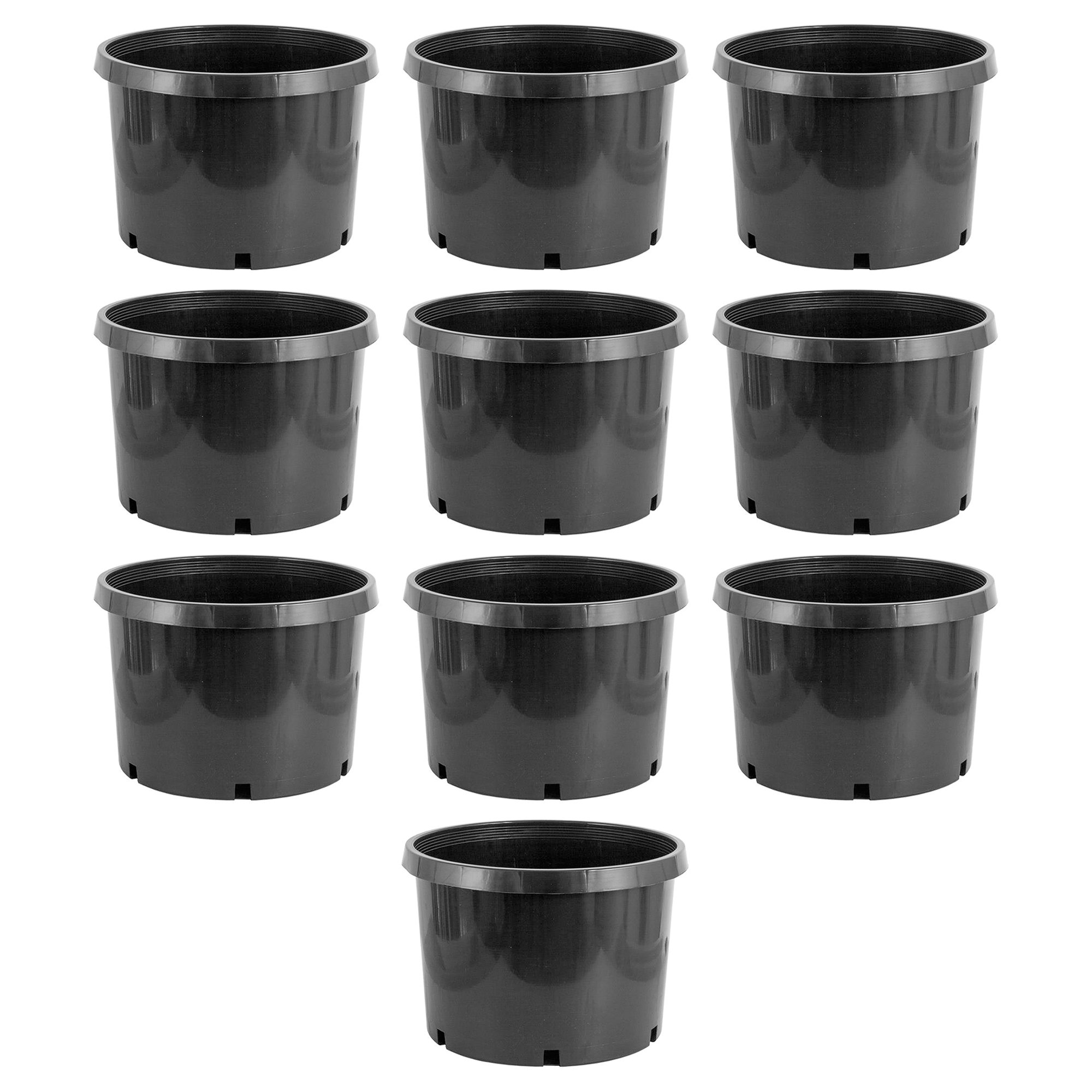 Pro Cal 10 Gallon Premium Nursery Planter Garden Grow Pots, Black (Set ...